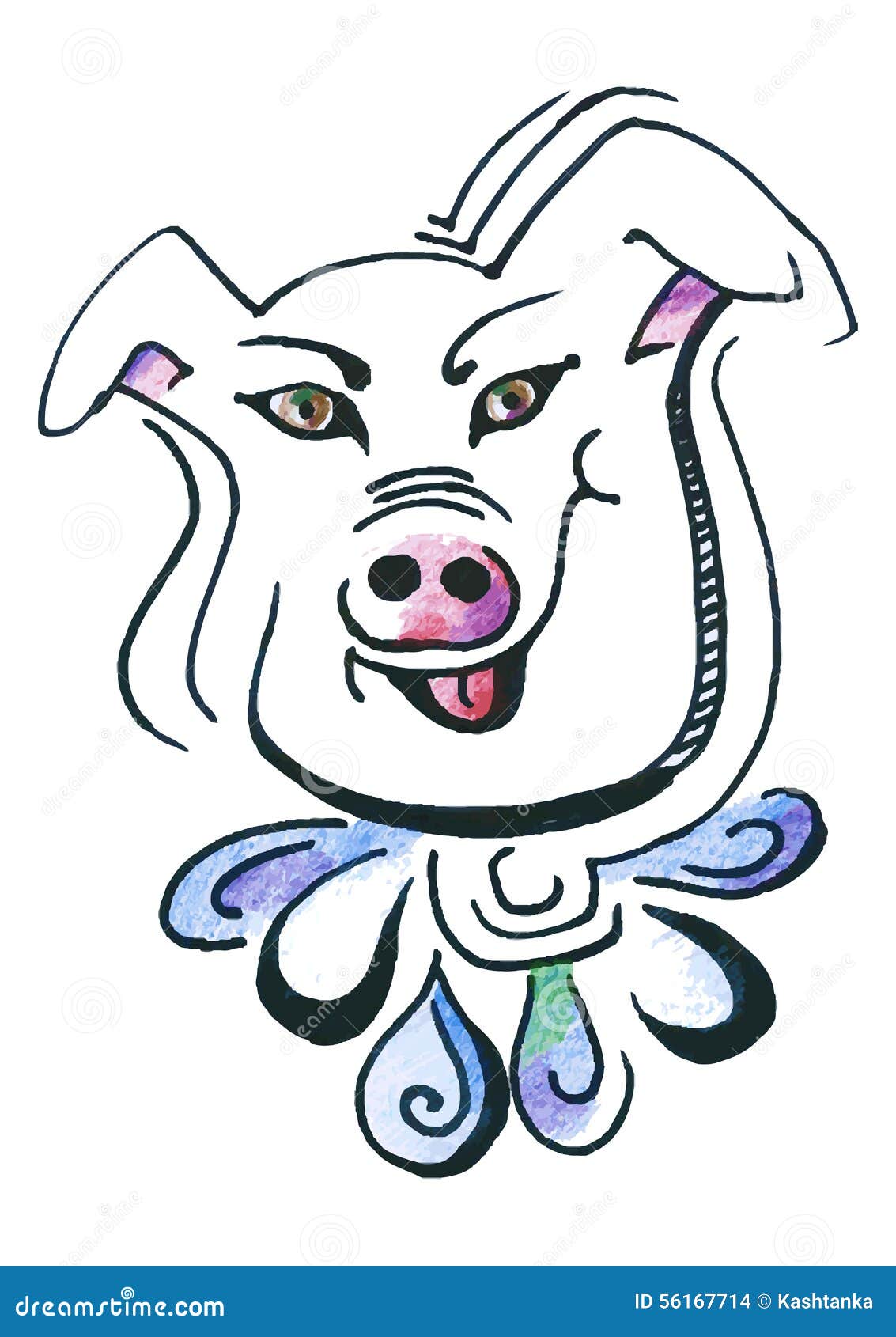 Pig portrait stock vector. Illustration of banner, piggish - 56167714