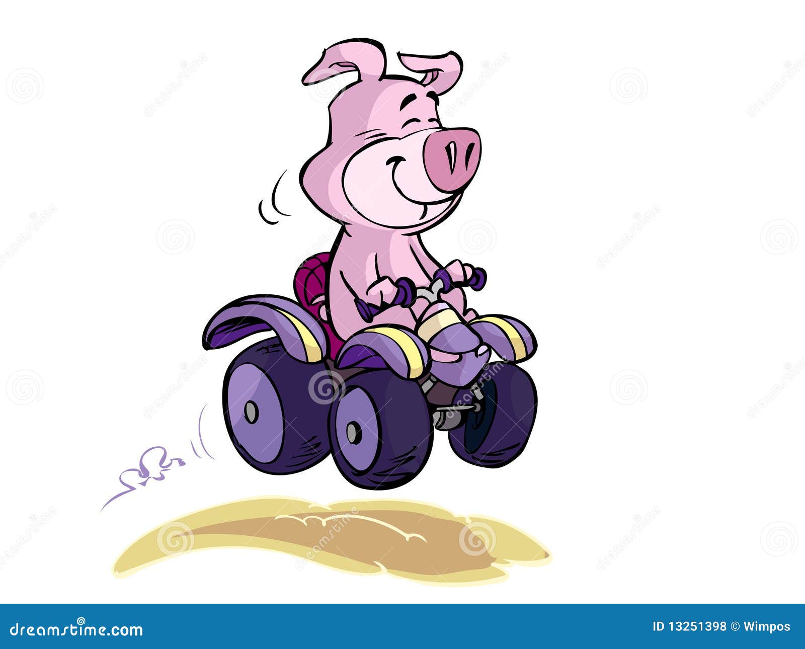 Pig on quad stock illustration. Illustration of sports - 13251398