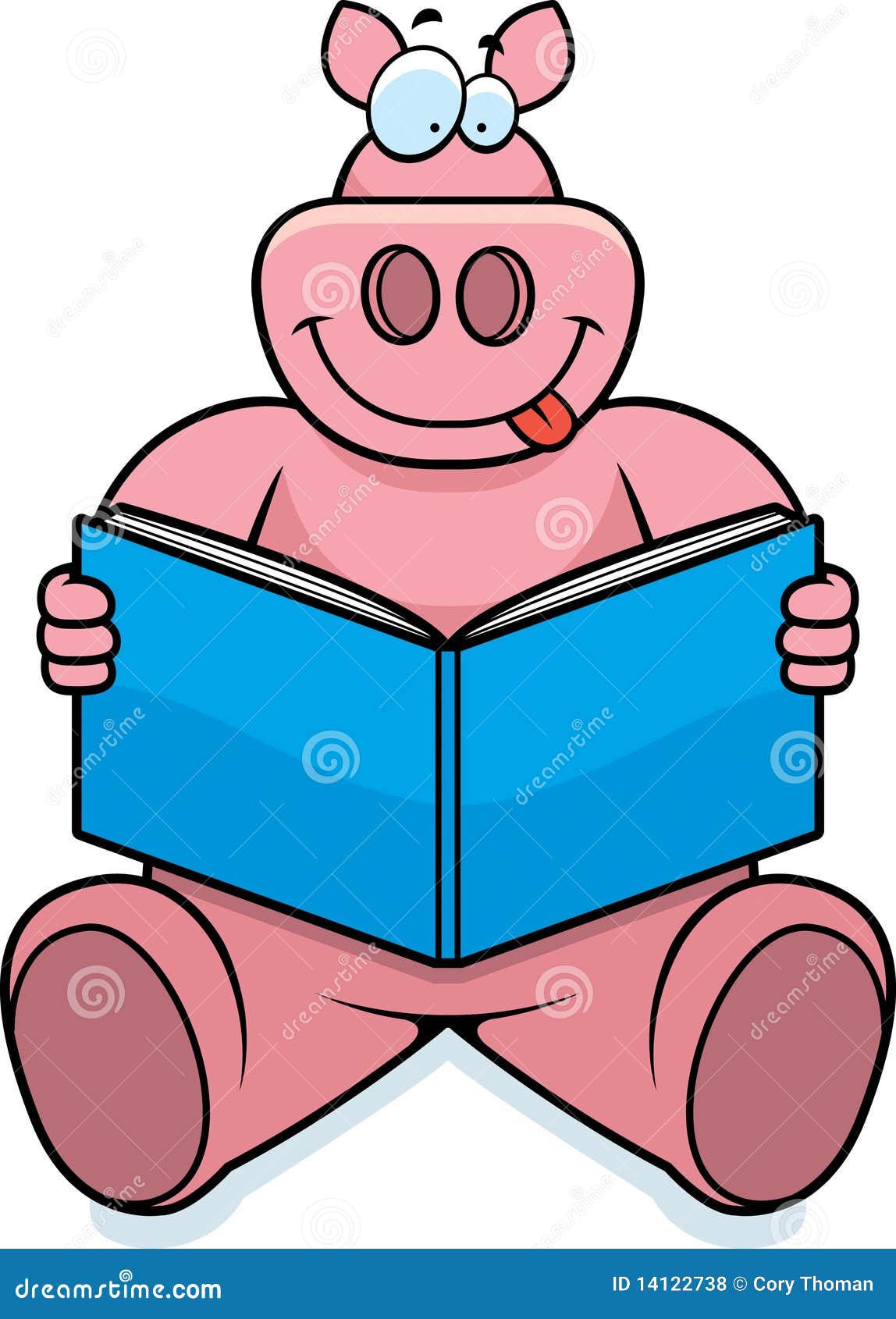 Pig Reading stock vector. Illustration of novel, smiling - 14122738