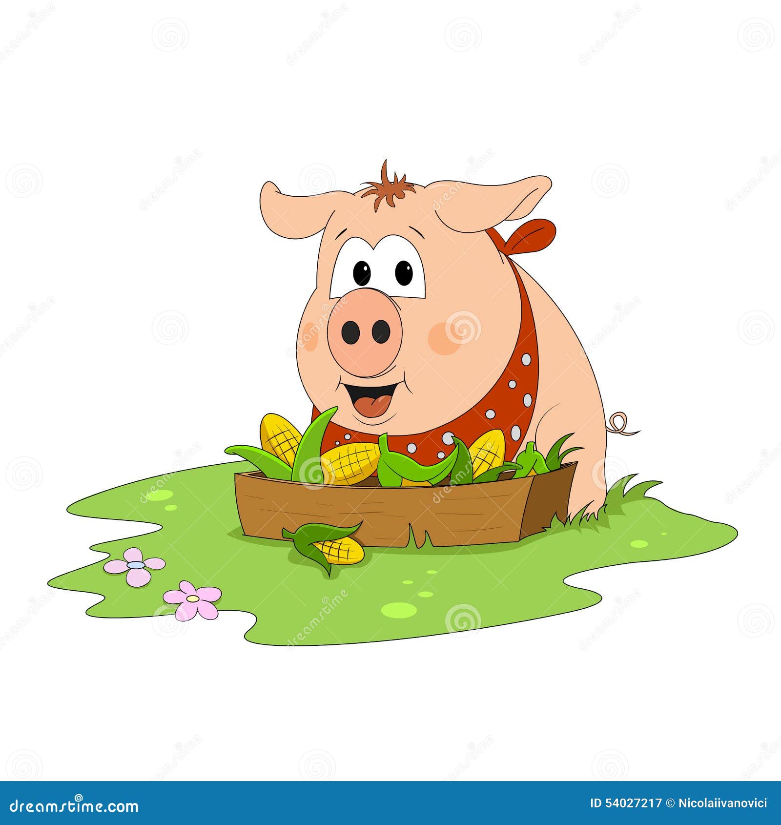 Pig ready to eat stock vector. Illustration of food, pink - 54027217