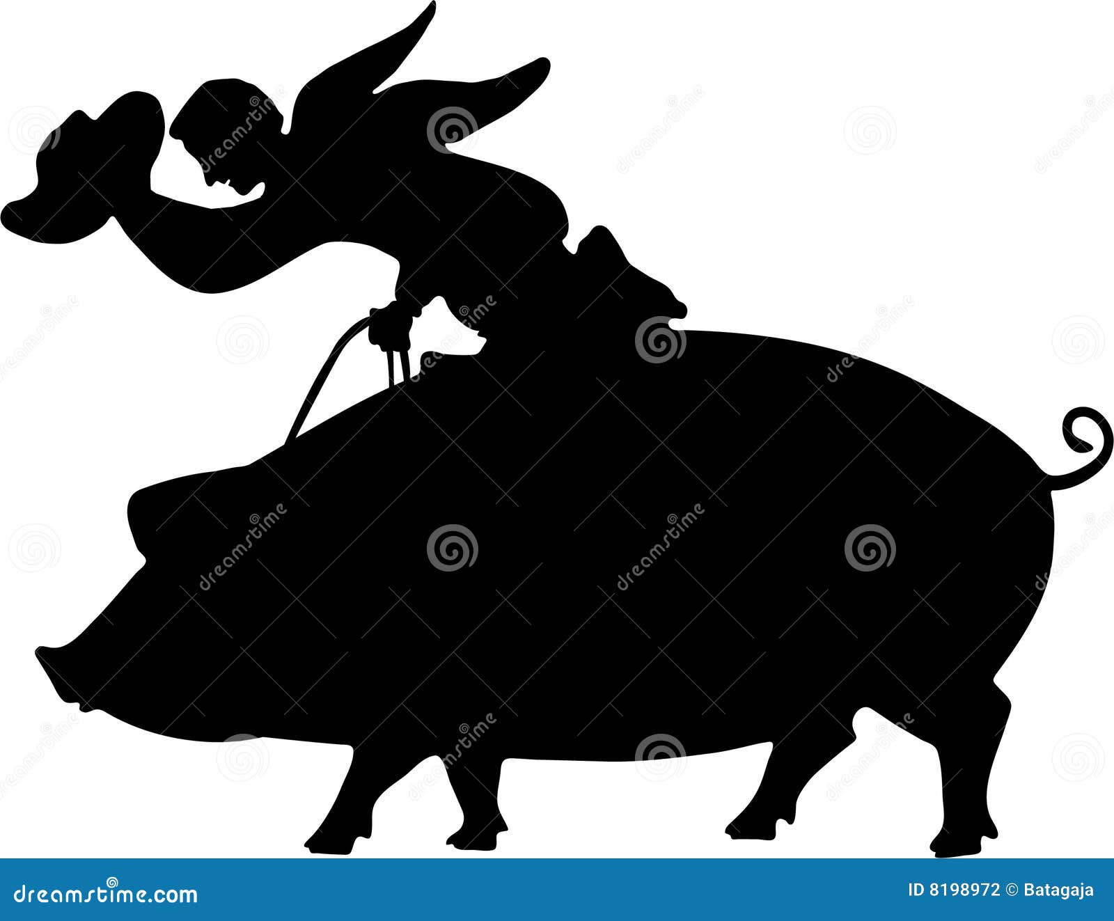 Pig riding stock illustration. Illustration of competitor - 8198972