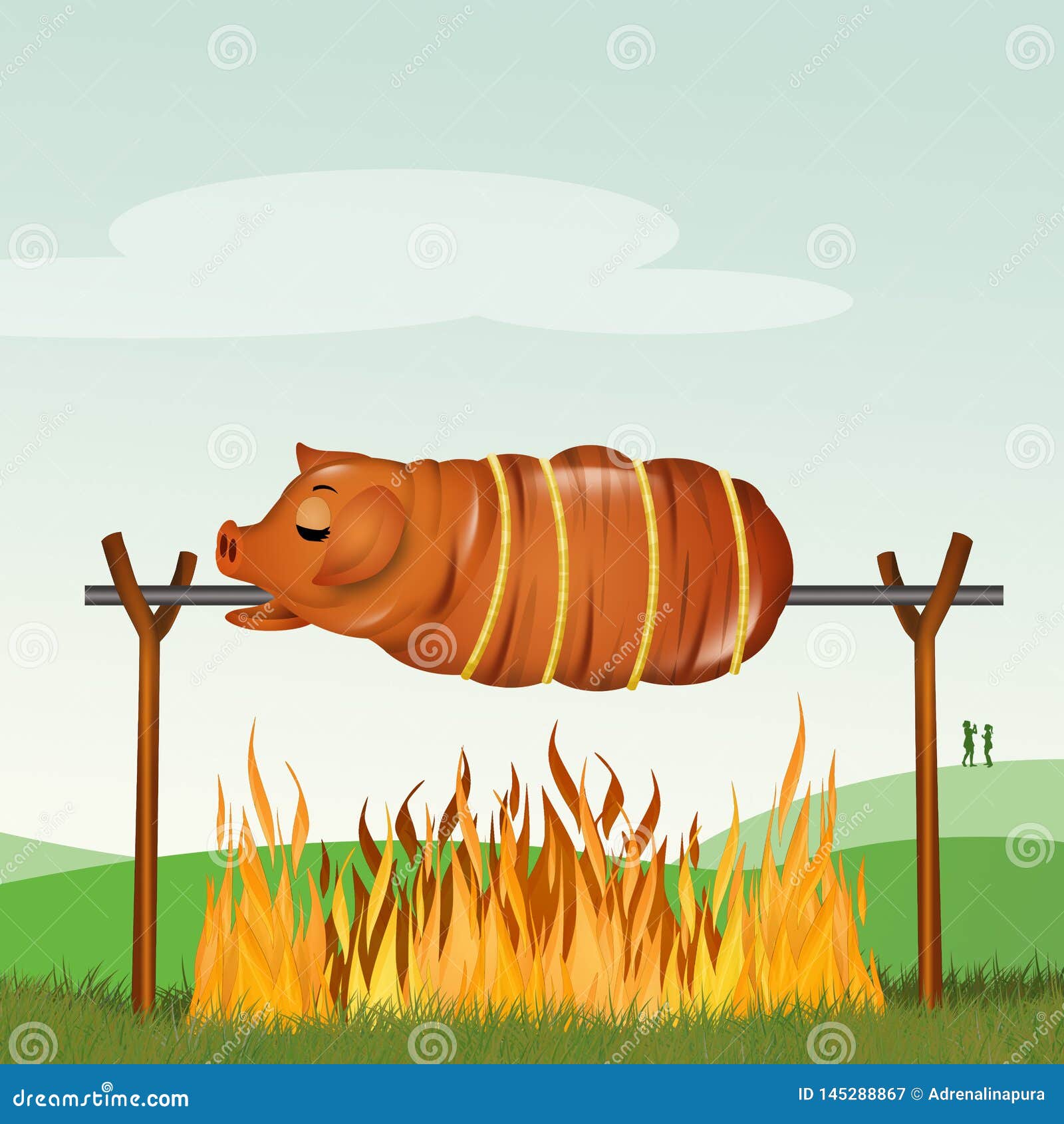 Pig Roast Stock Illustrations – 2,273 Pig Roast Stock Illustrations ...