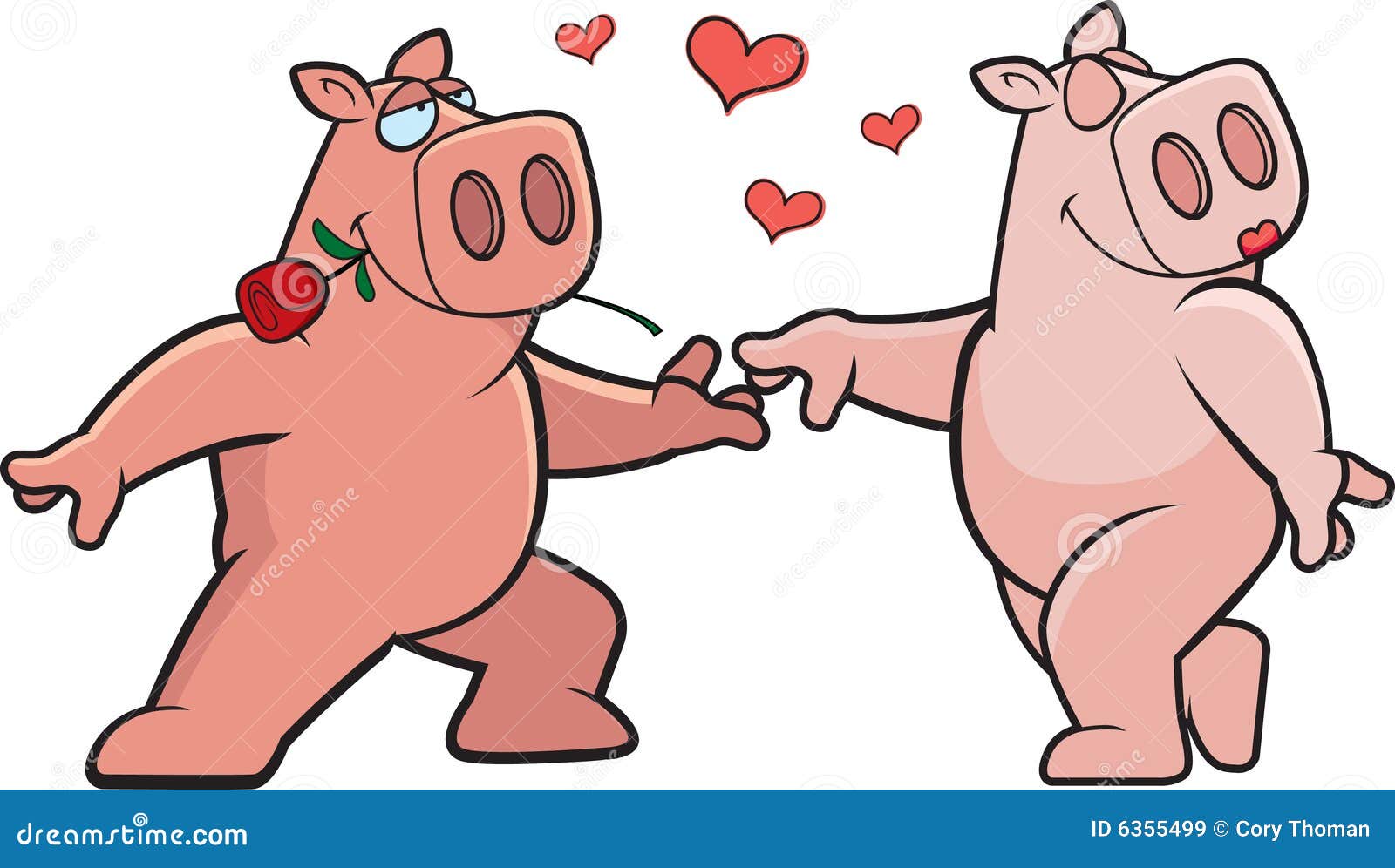 Pig Romance stock vector. Illustration of passion, hearts - 6355499