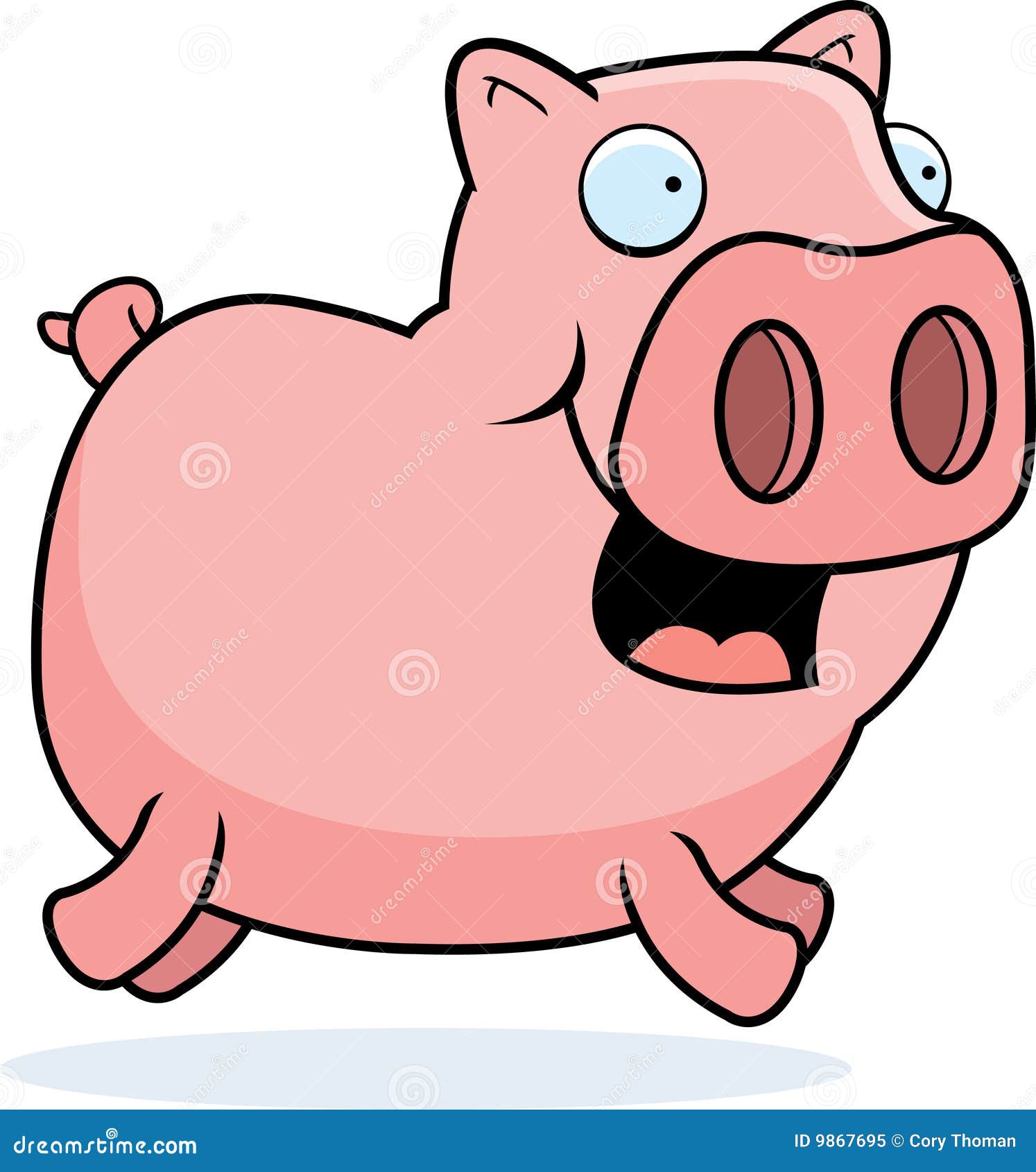 Pig Running stock vector. Illustration of little, running - 9867695