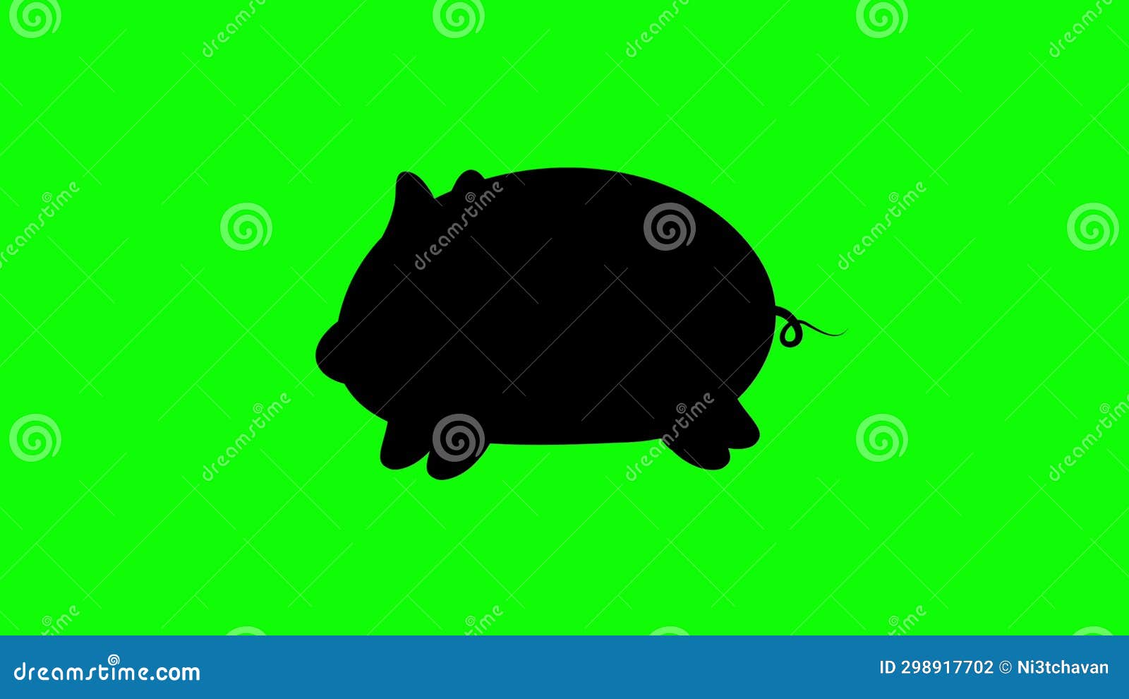 Pig Running on Green Screen Animation. 4K Stock Footage - Video of farm ...