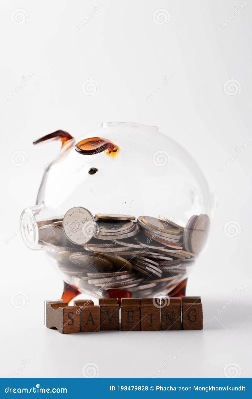 Pig Savings with "saveing" Concept To Save Money Stock Photo - Image of ...