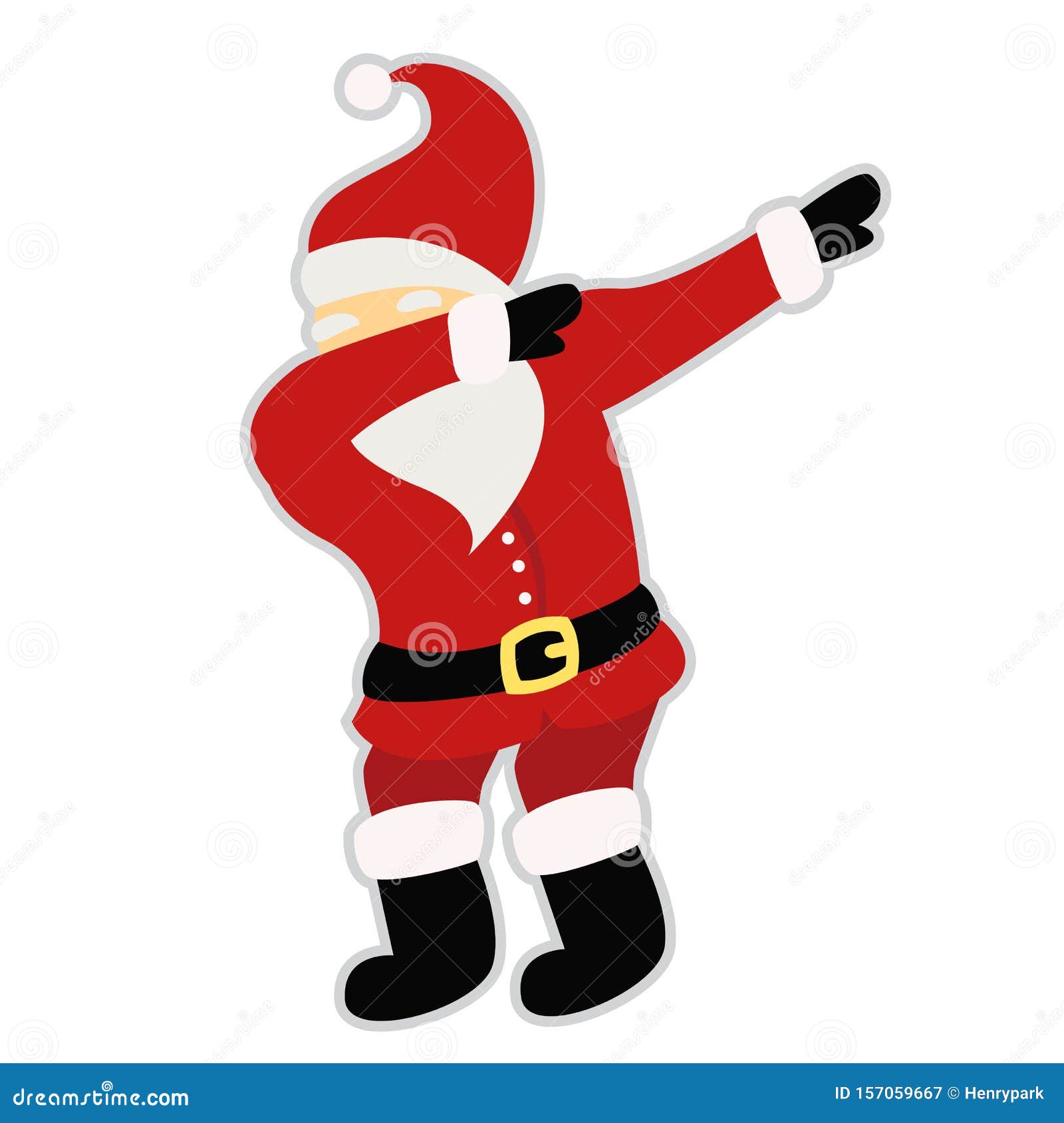 Dabbing Santa Claus Illustration. Stock Vector - Illustration of merry ...