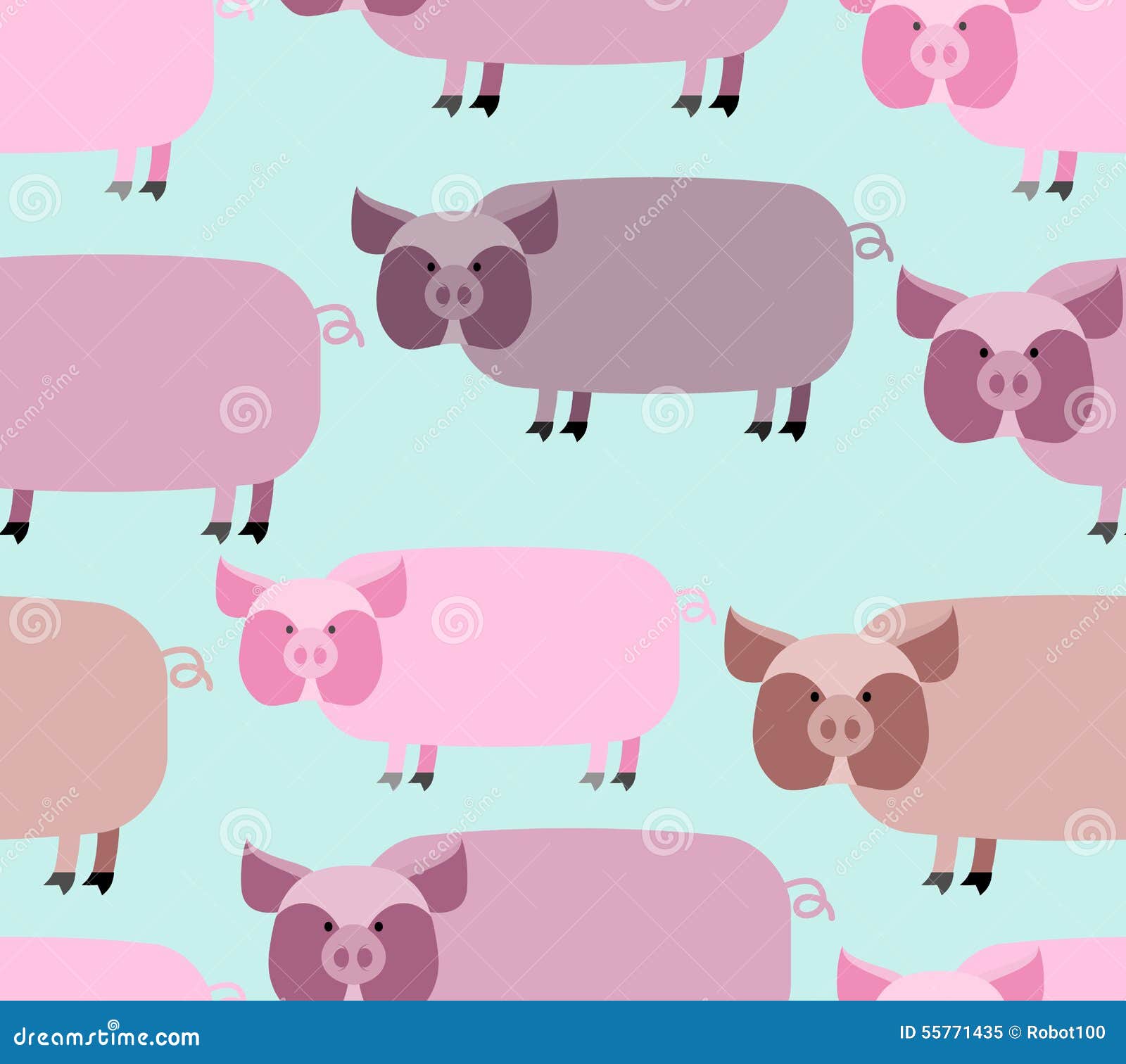 Pig Seamless Pattern. Background of Animals Stock Vector - Illustration ...