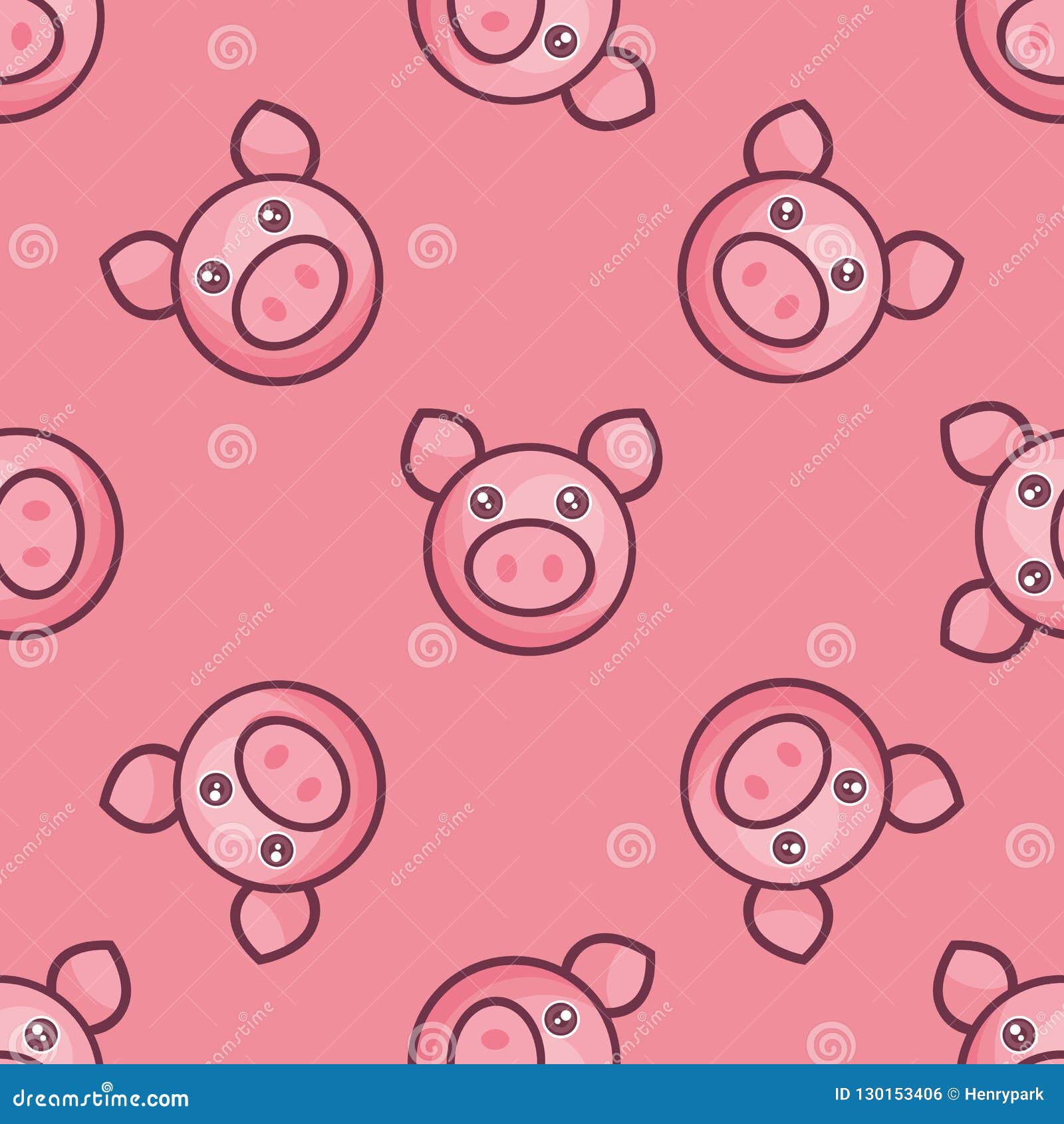 Pig seamless pattern stock vector. Illustration of gift - 130153406