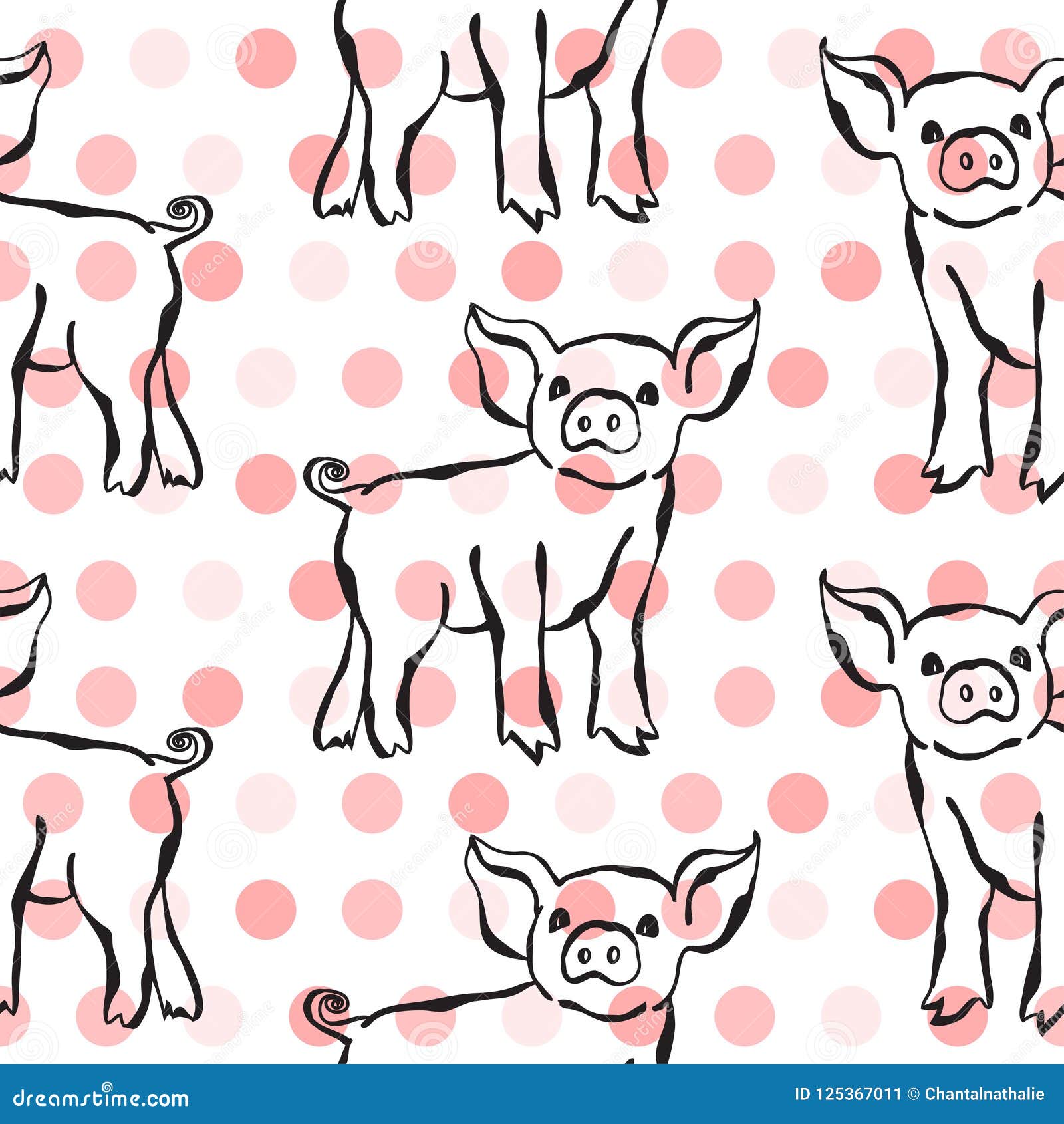 Pig seamless pattern stock vector. Illustration of fabric - 125367011