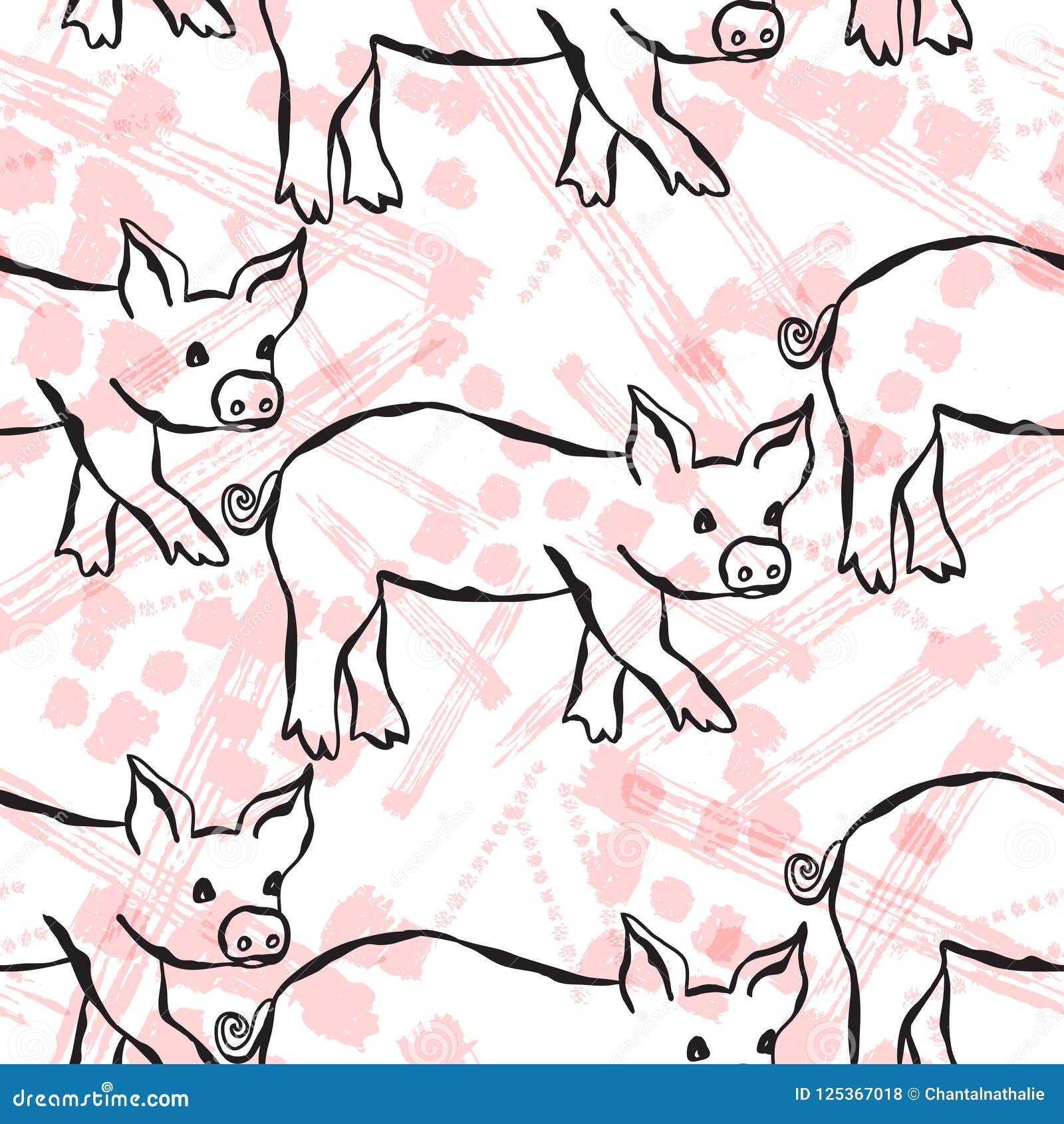 Pig seamless pattern stock vector. Illustration of seamless - 125367018