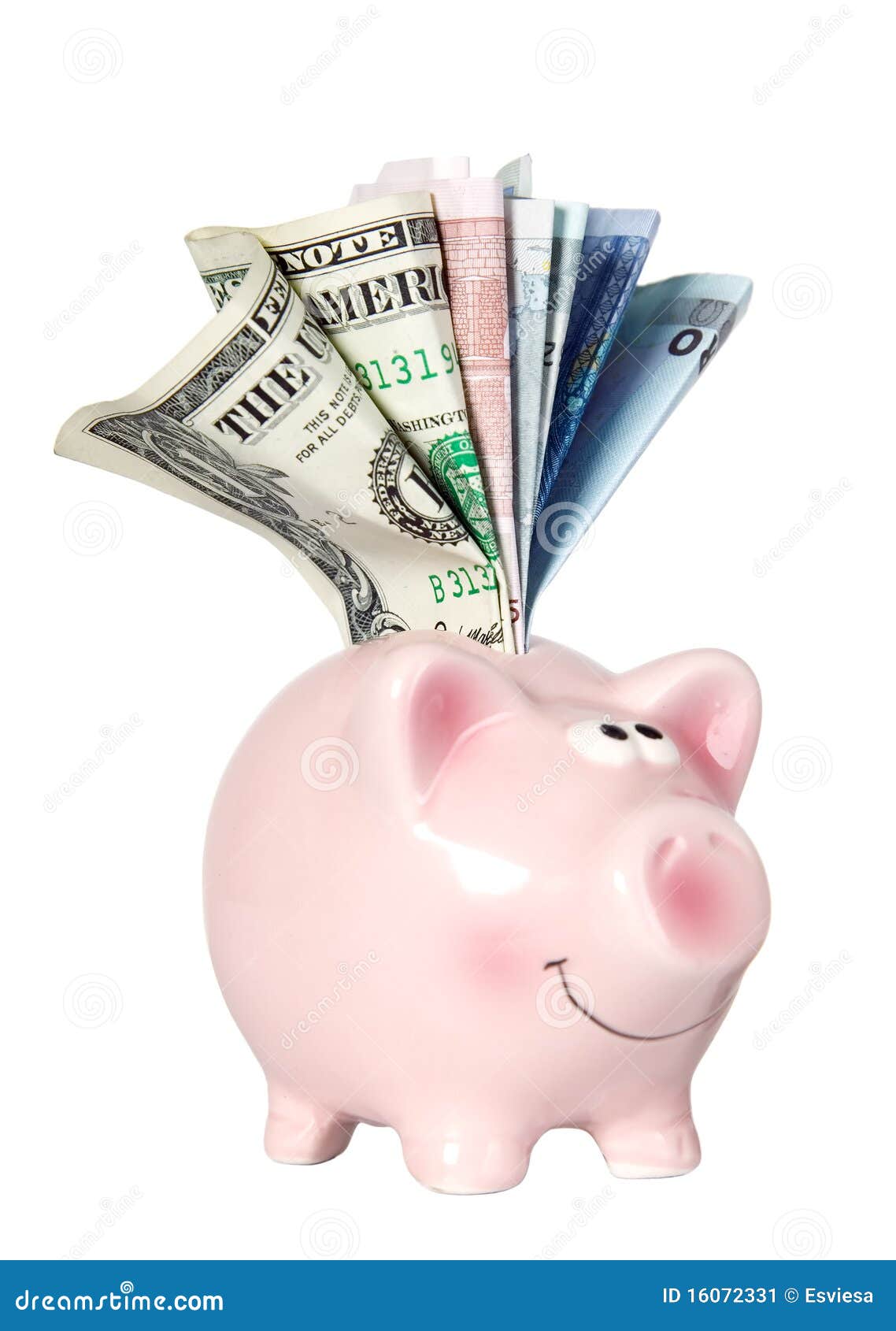 Pig is Smiling and Standing with Money Stock Image - Image of wealth ...