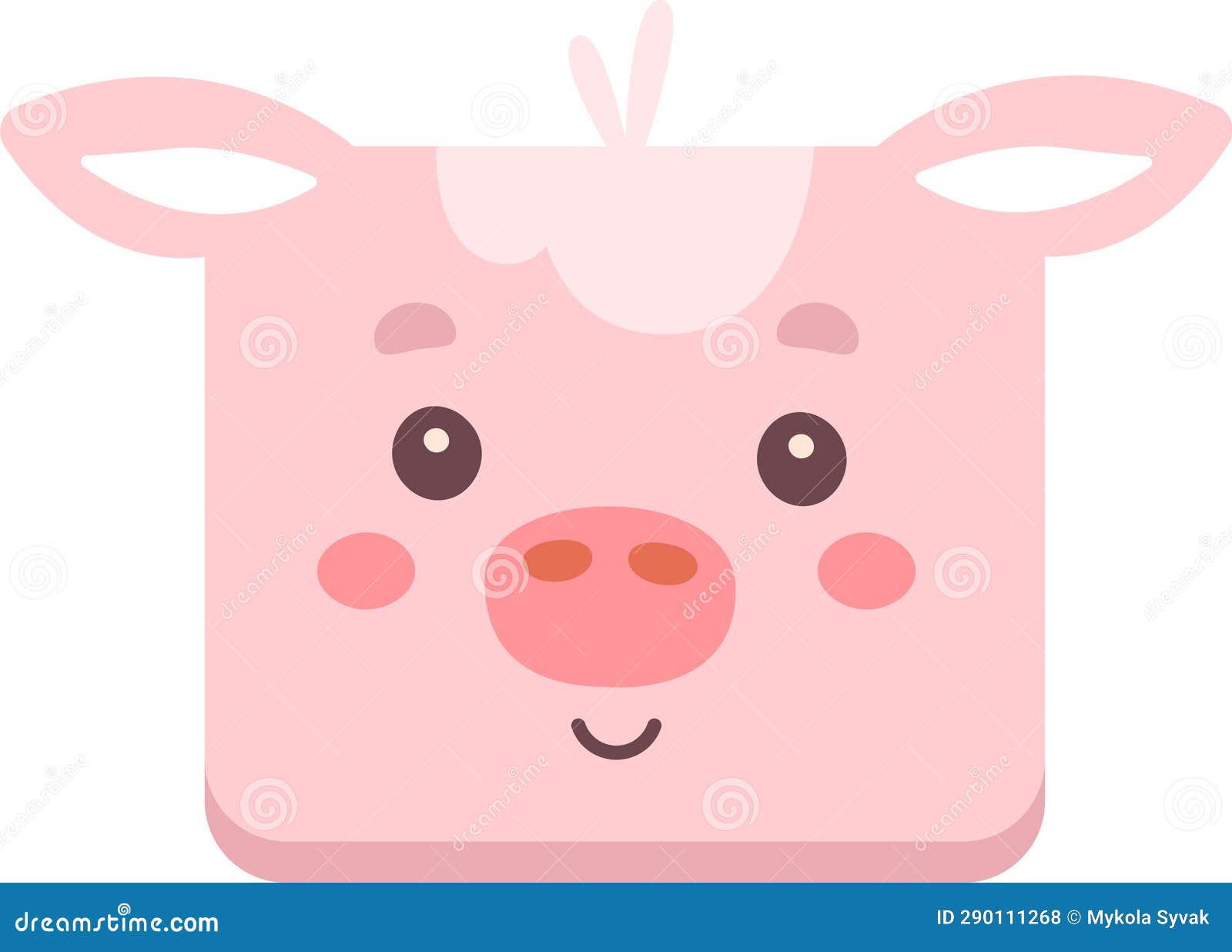 Pig Square Face stock illustration. Illustration of vector - 290111268