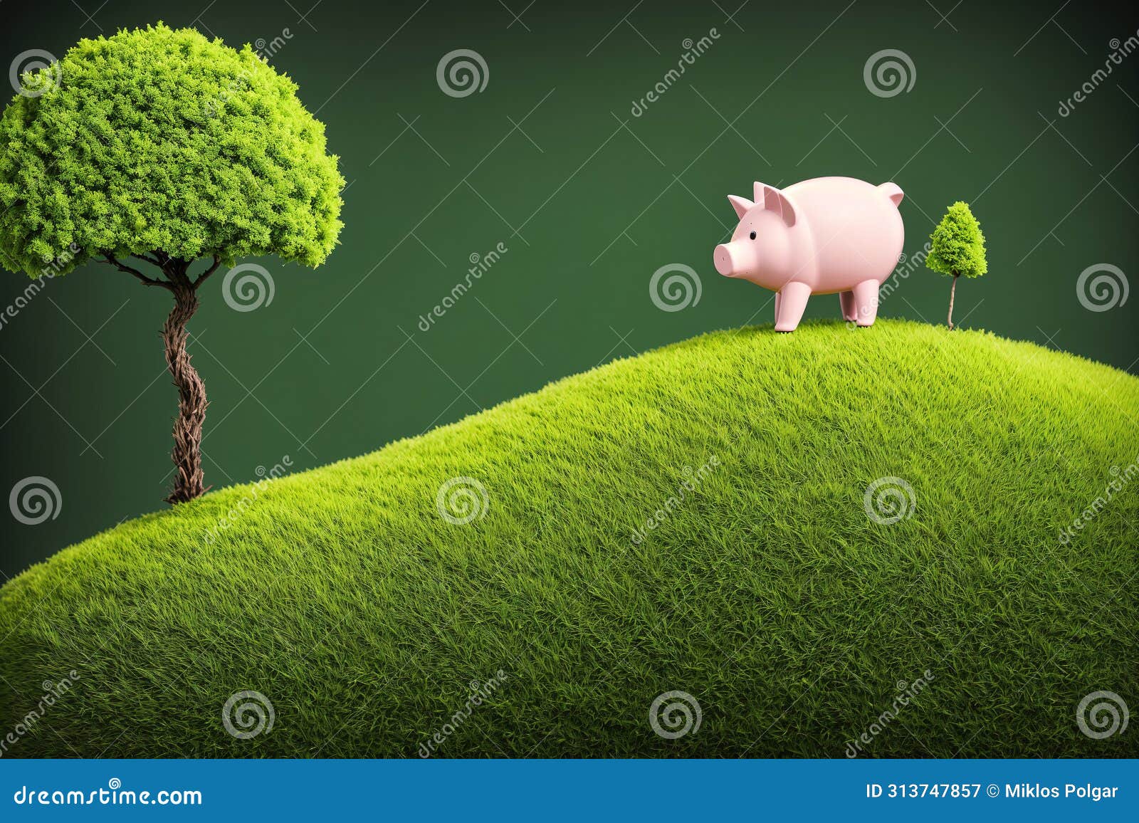 A Pig Standing on a Hill with Trees in the Background. Stock Image ...