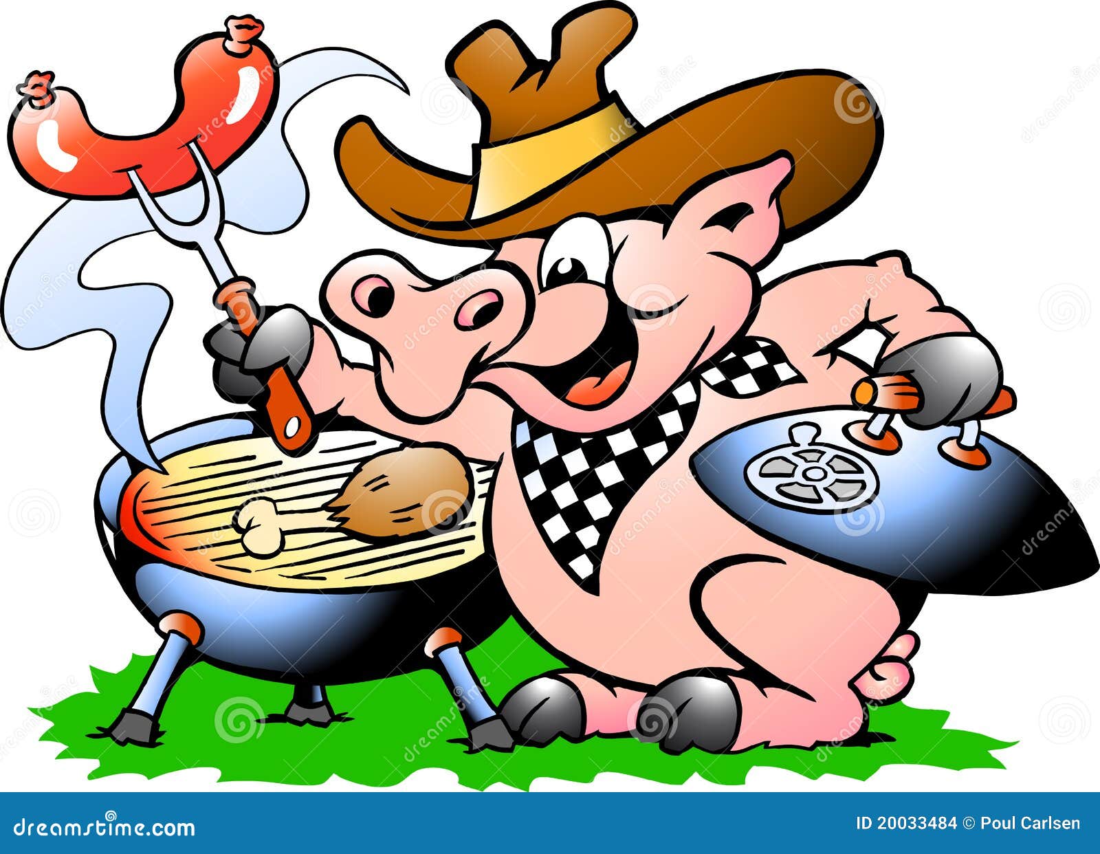 Pig Standing And Making BBQ Vector Illustration | CartoonDealer.com ...