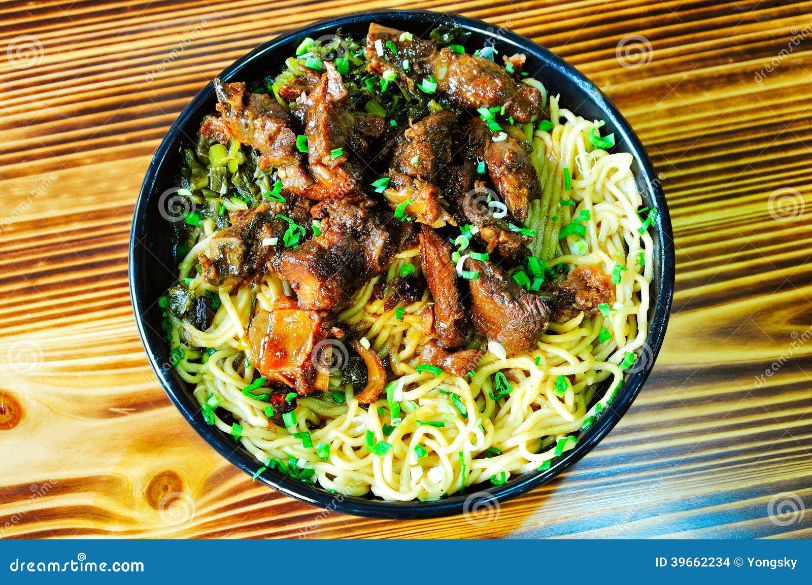 Pig Steak Noodles stock photo. Image of asia, braised - 39662234