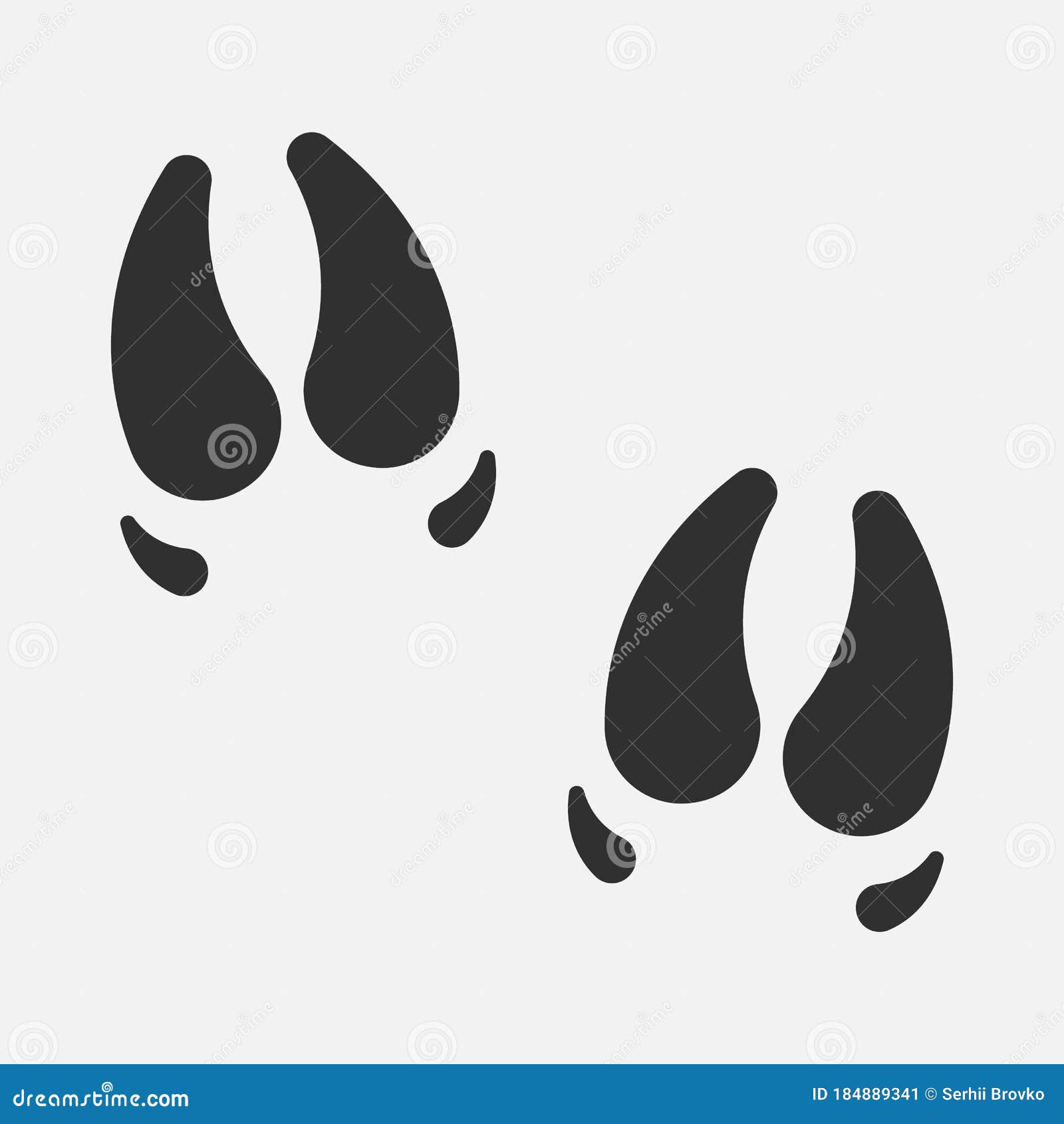 Pig Step Icon. Pig Paw Icon Isolated on White Background Stock Vector ...