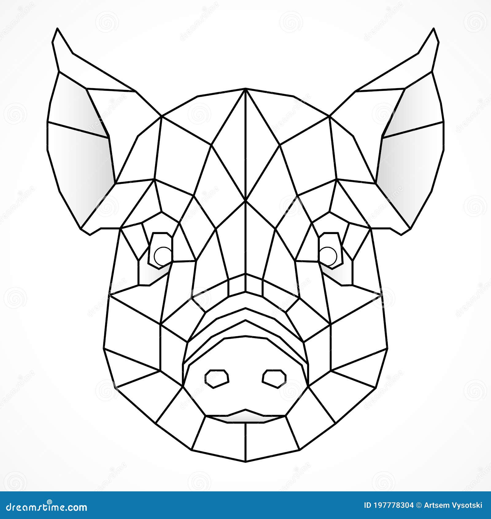 Pig Stylized Triangle Polygonal Model. Vector Illustration Stock Vector ...