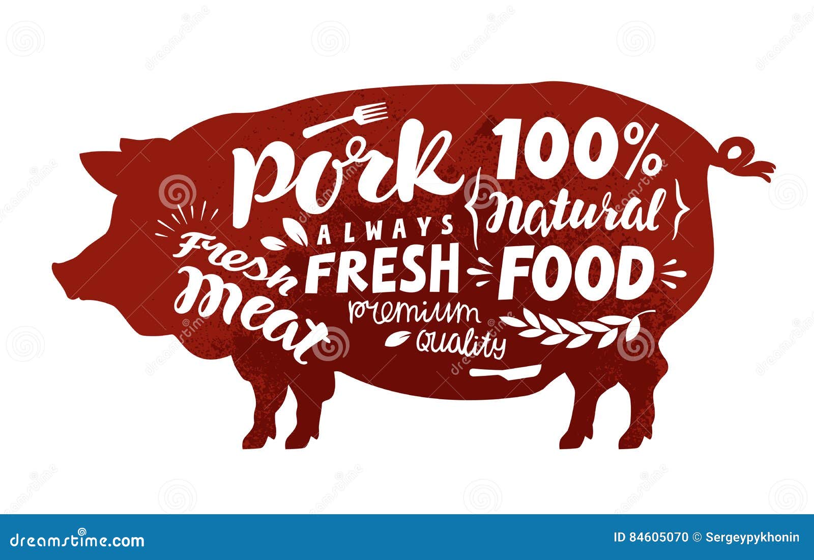 Pig Symbol. Meat, Pork Vector Illustration Stock Vector - Illustration ...