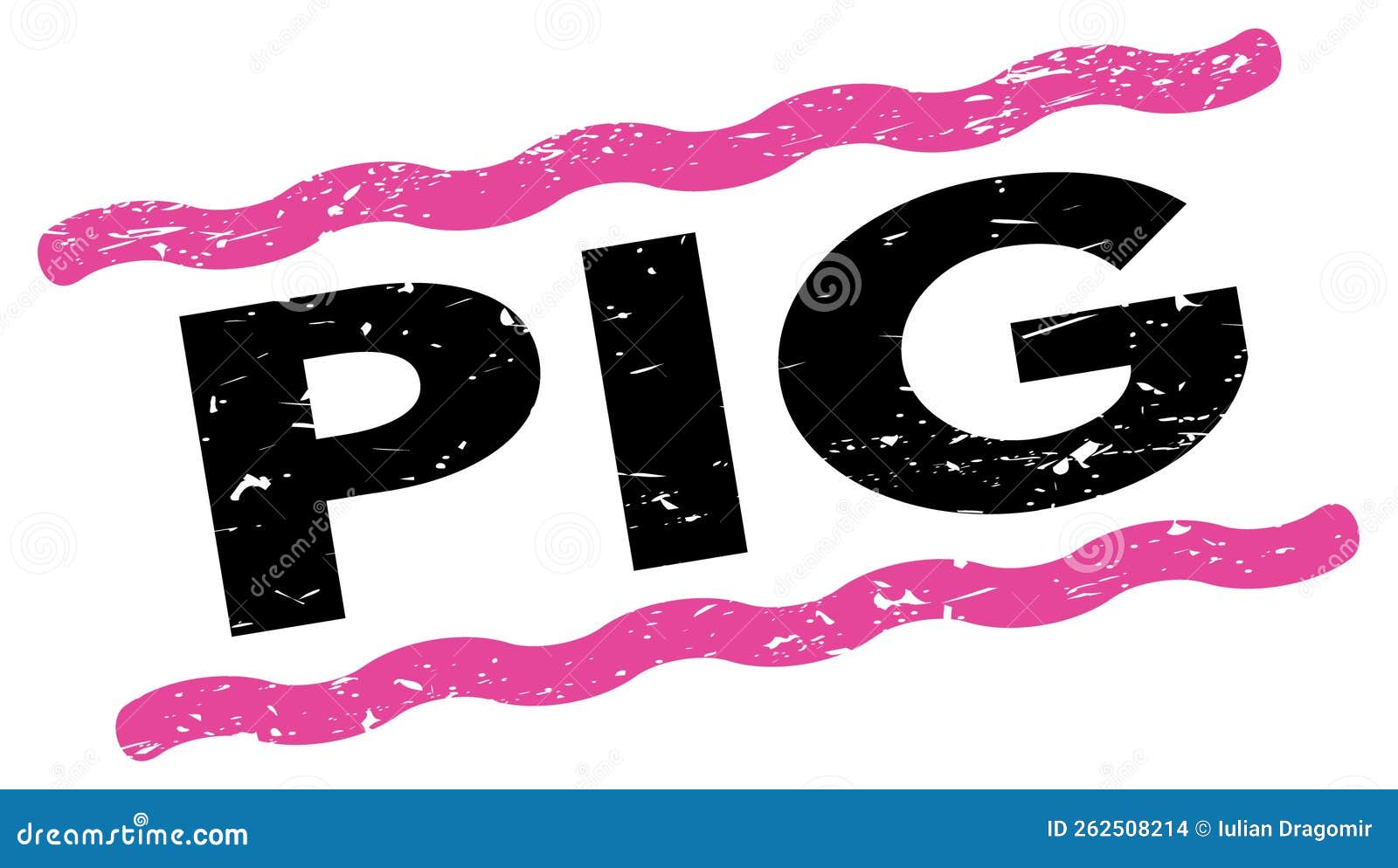 PIG Text on Pink-black Lines Stamp Sign Stock Illustration ...