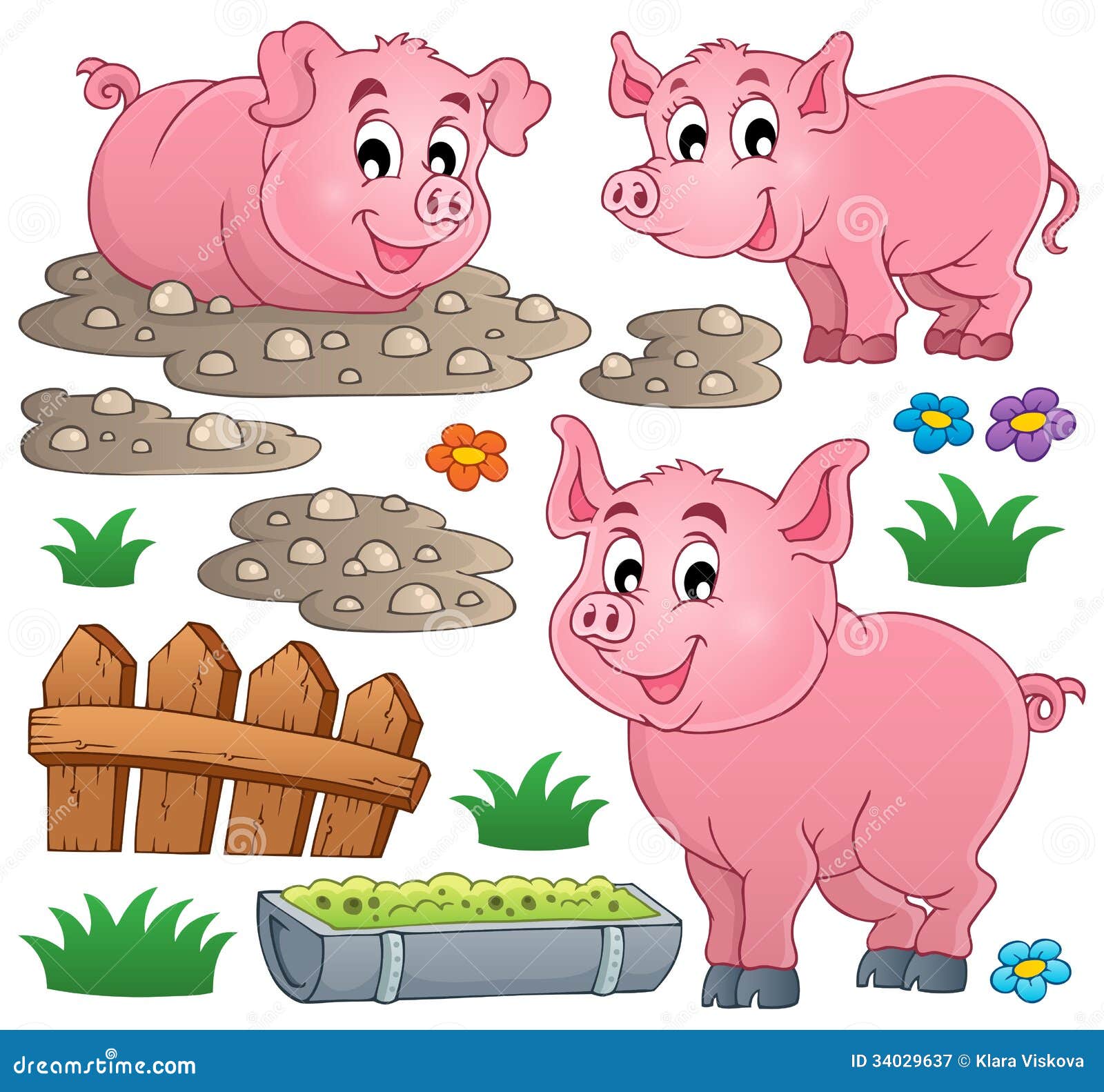 Pig theme collection 1 stock vector. Illustration of collection - 34029637