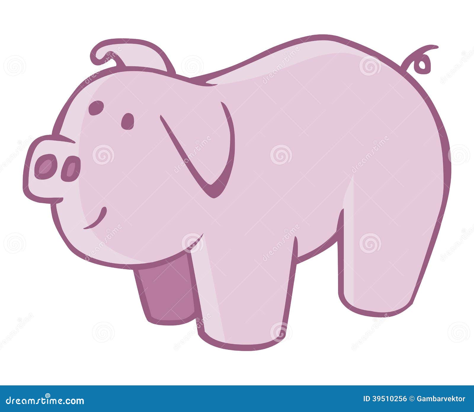 Pig stock vector. Illustration of animal, cute, pink - 39510256