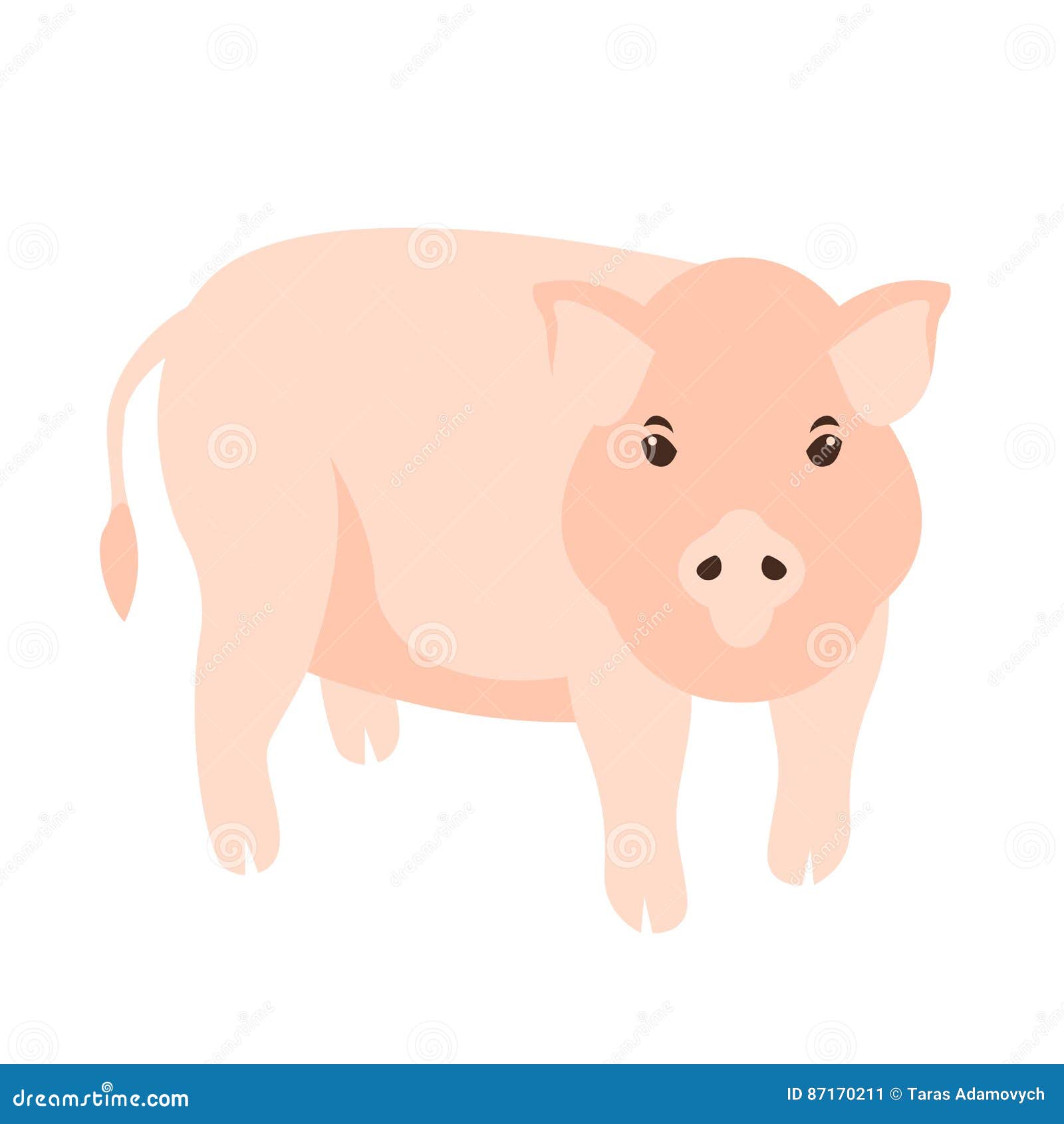 Pig Vector Illustration Flat Side Stock Vector - Illustration of nature ...