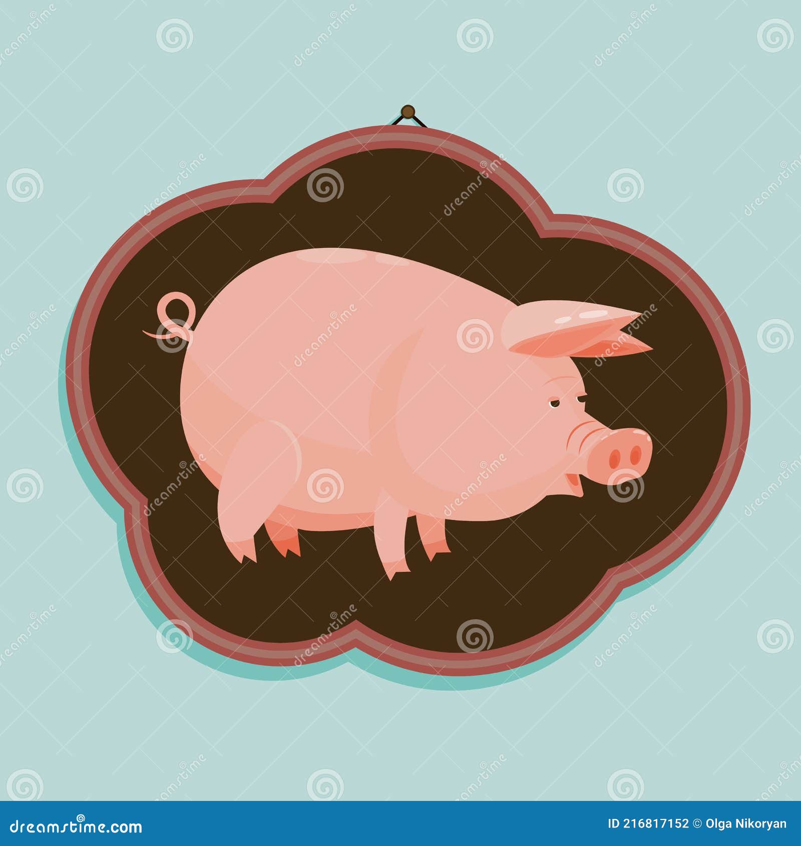 Pig. Vector Image of a Pig for Animation Stock Illustration ...