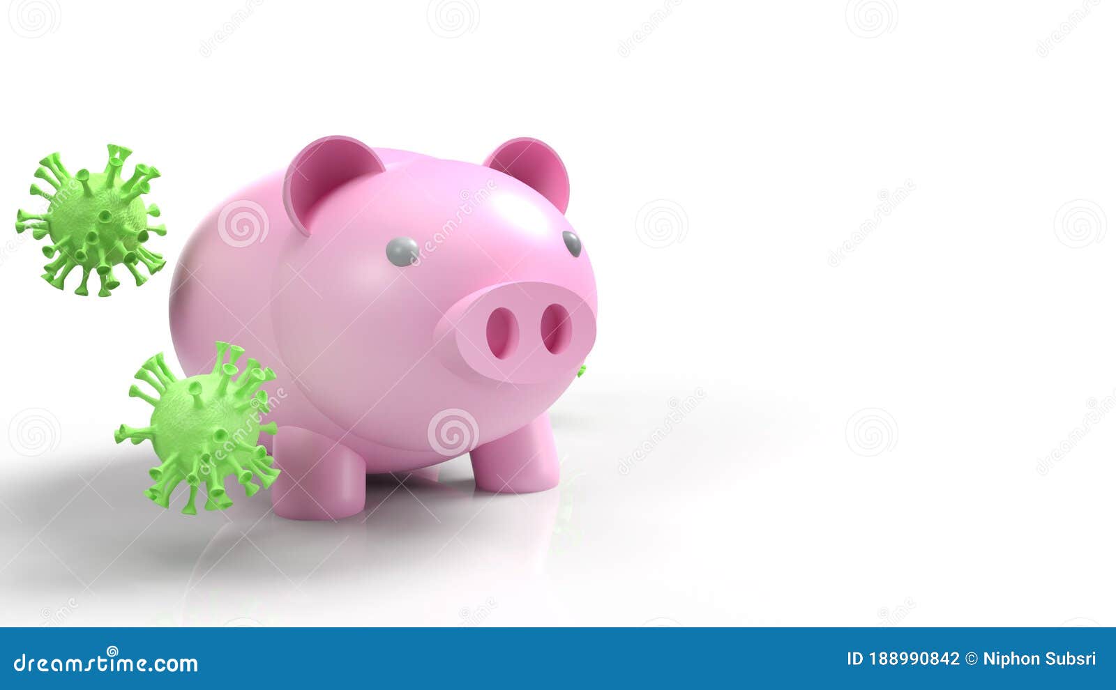 Pig and Virus 3d Rendering for Medical Content Stock Illustration ...