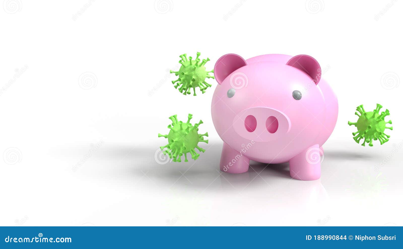 Pig and Virus 3d Rendering for Medical Content Stock Illustration ...