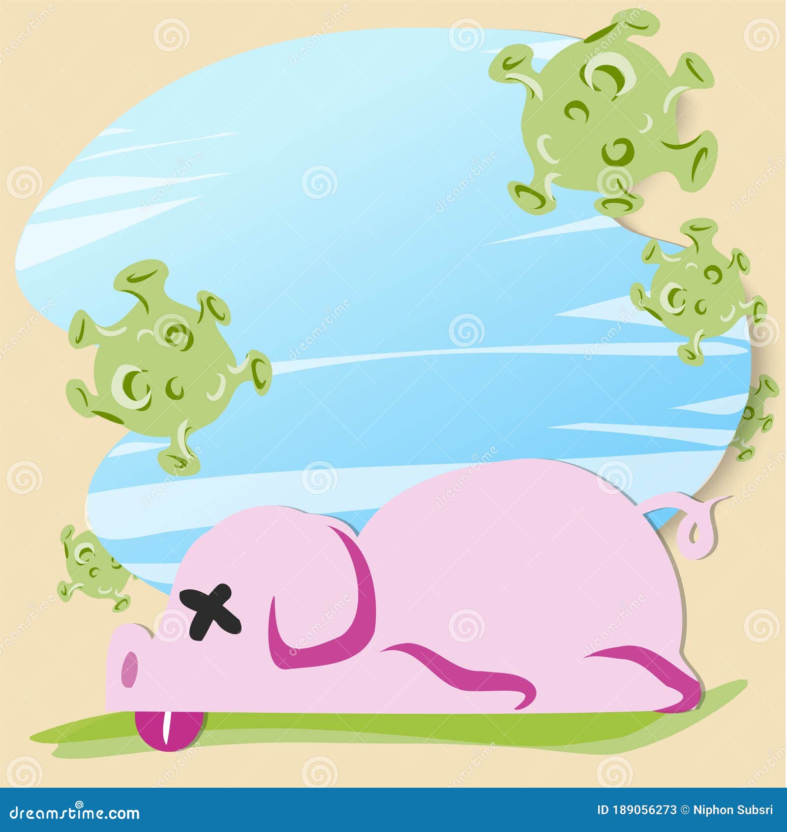 Pig and Virus Vector Image for Medical Content Stock Illustration ...