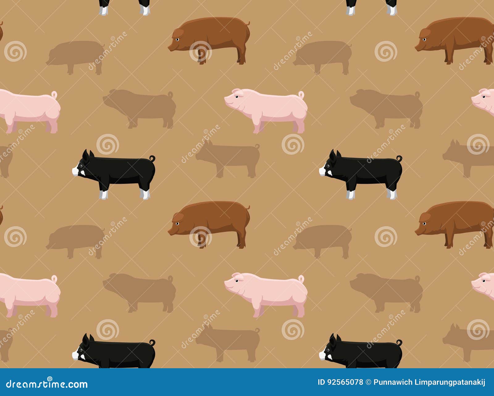 Pig Wallpaper 1 stock vector. Illustration of side, front - 92565078