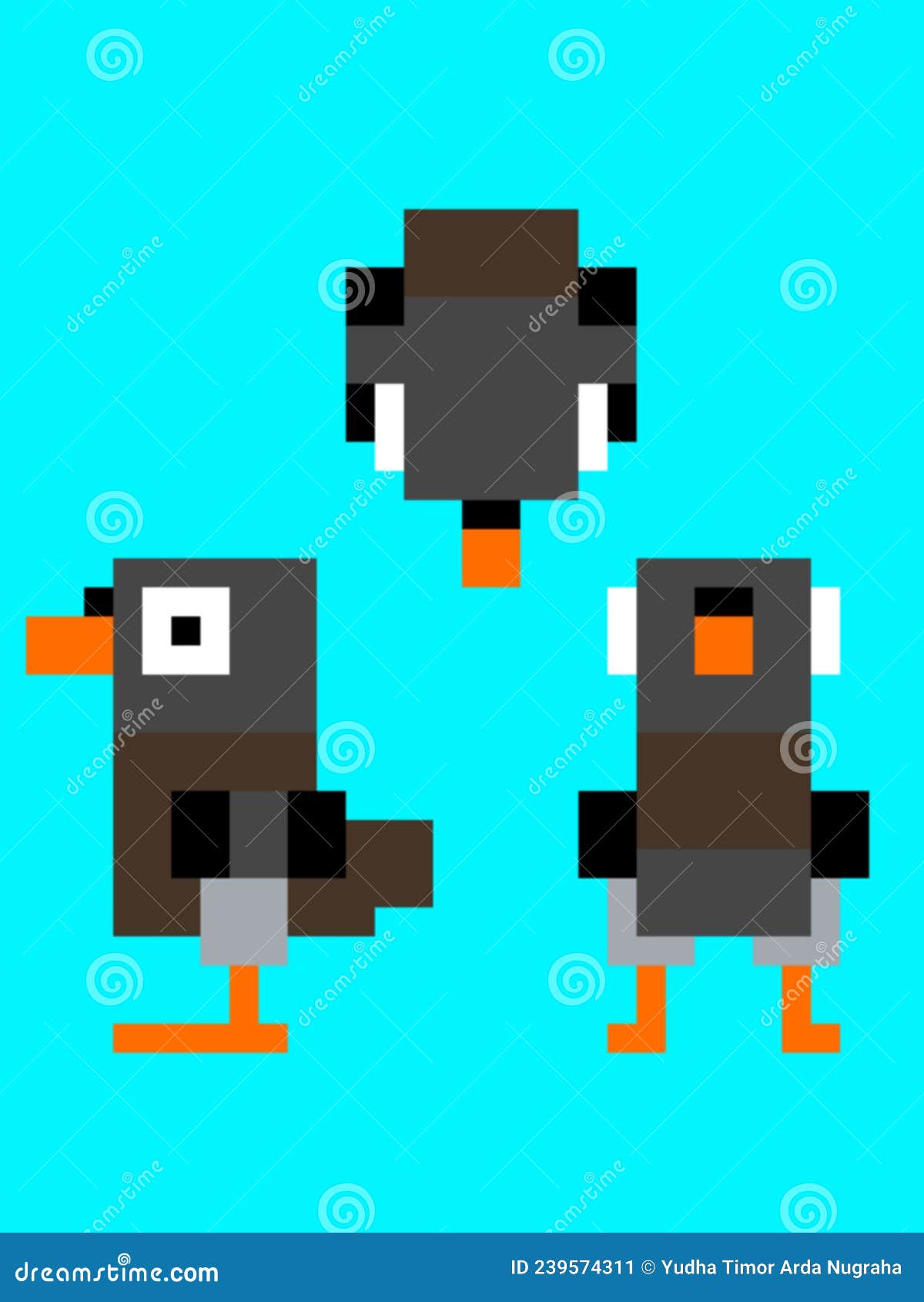 Pigeon Blueprint Block Cube Shape Pixel Royalty-Free Stock Photography ...