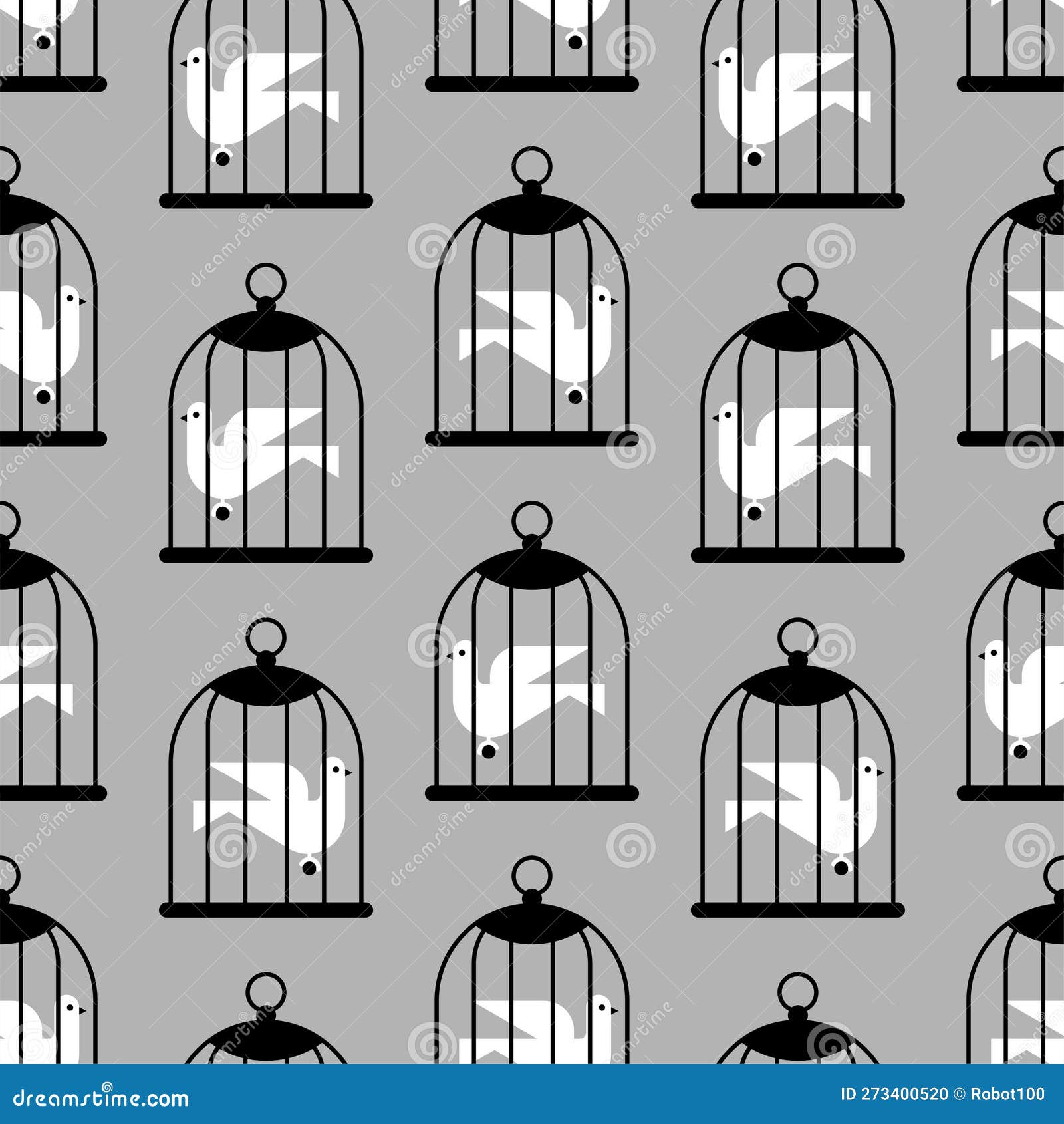 Pigeon In Cage Pattern Seamless. Bird In Cage Background. Concept Of ...