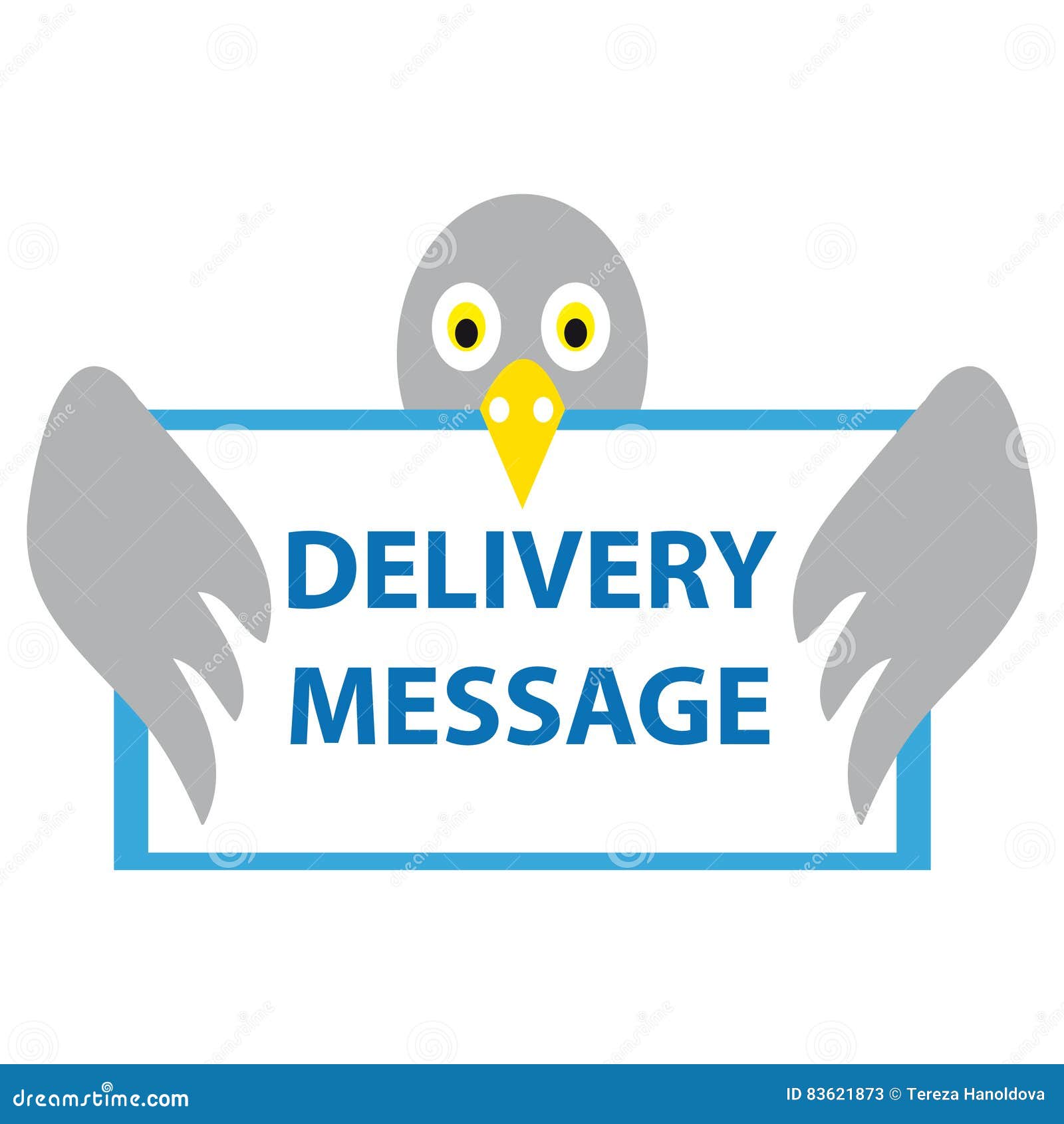 Pigeon with Card Delivery Message Stock Vector - Illustration of ...