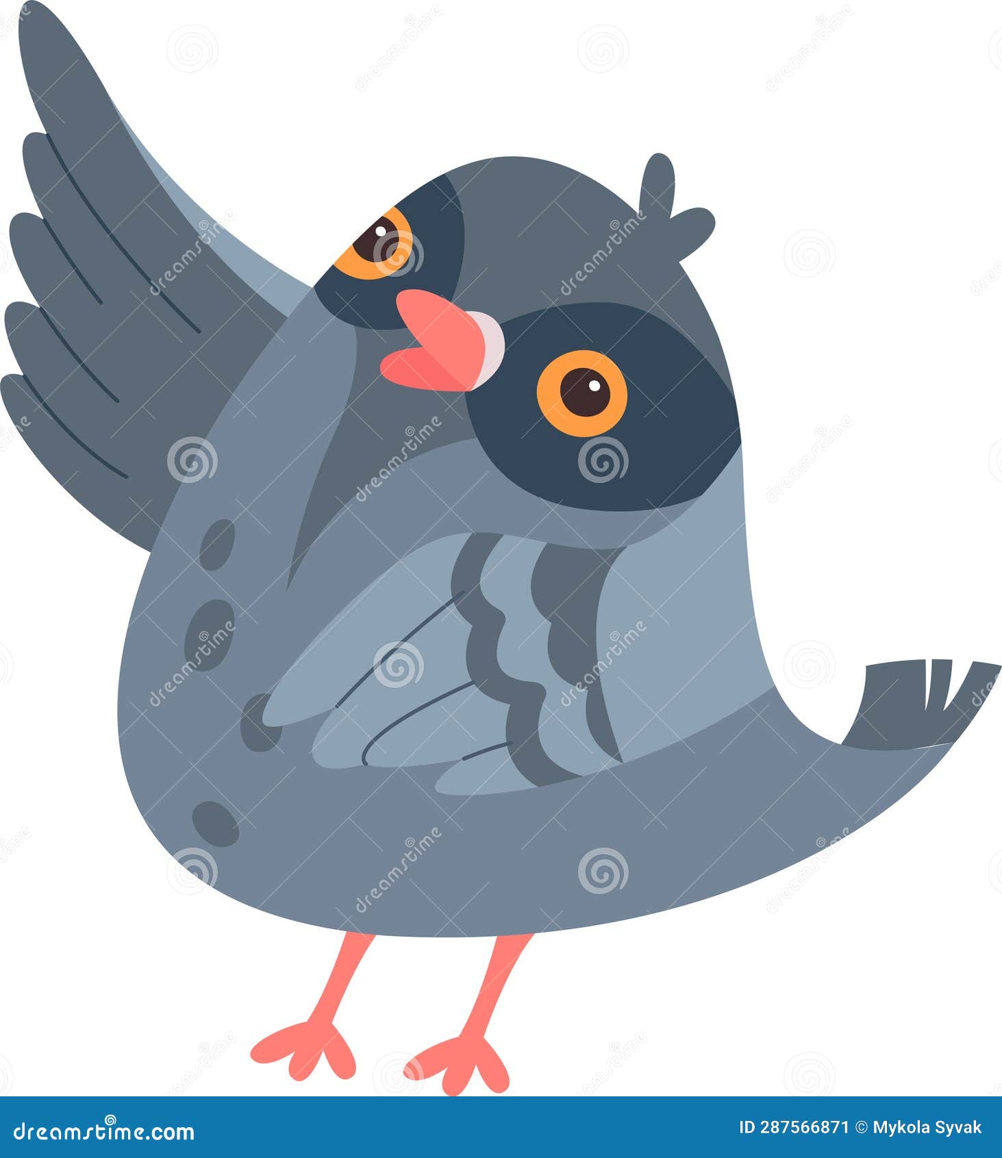 Pigeon Character Singing stock vector. Illustration of vector - 287566871