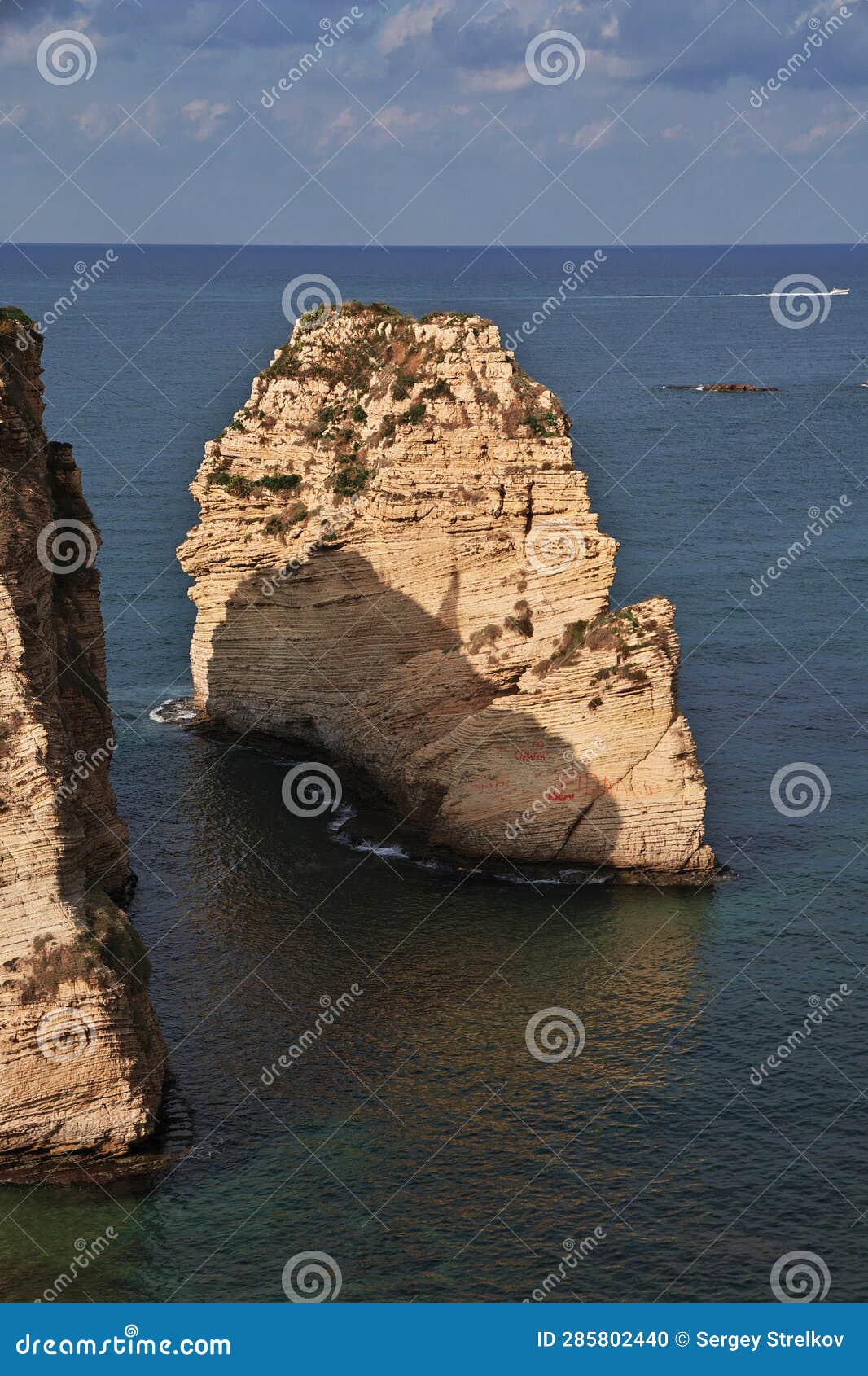 Pigeon Cliffs on Waterfront of Beirut, Lebanon Stock Photo - Image of ...