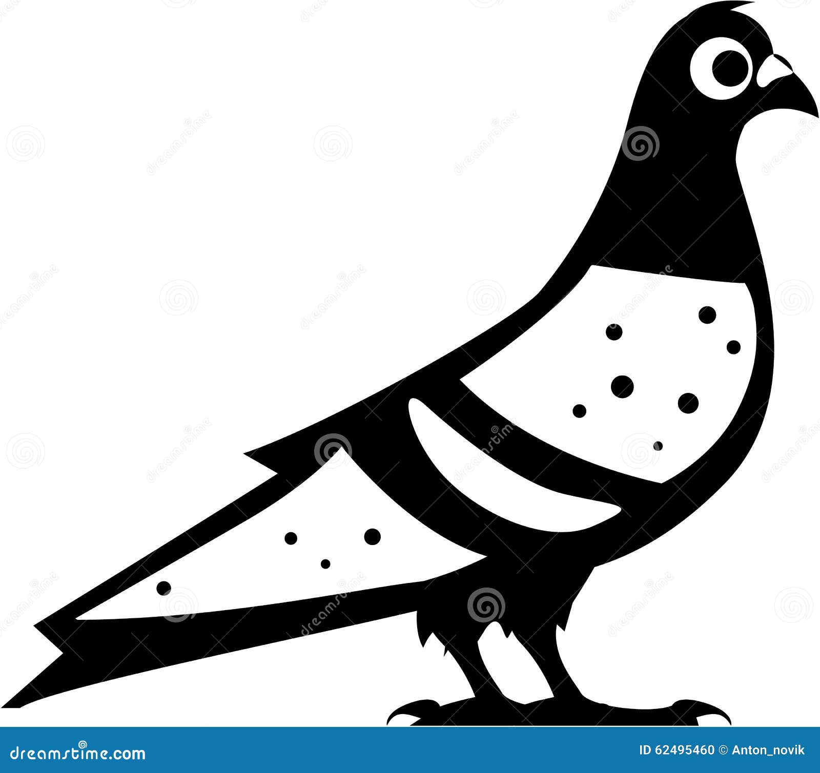 Pigeon Dove Black N White Vector Stock Vector - Illustration of avian ...