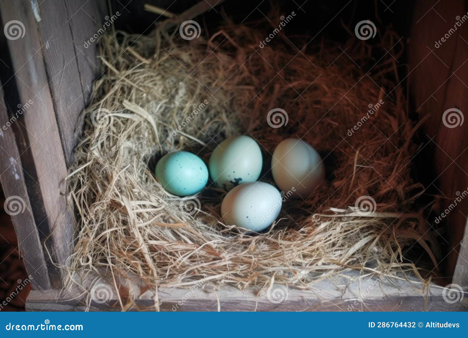 Pigeon Eggs in a Nest Inside the Coop Stock Photo - Image of generative ...