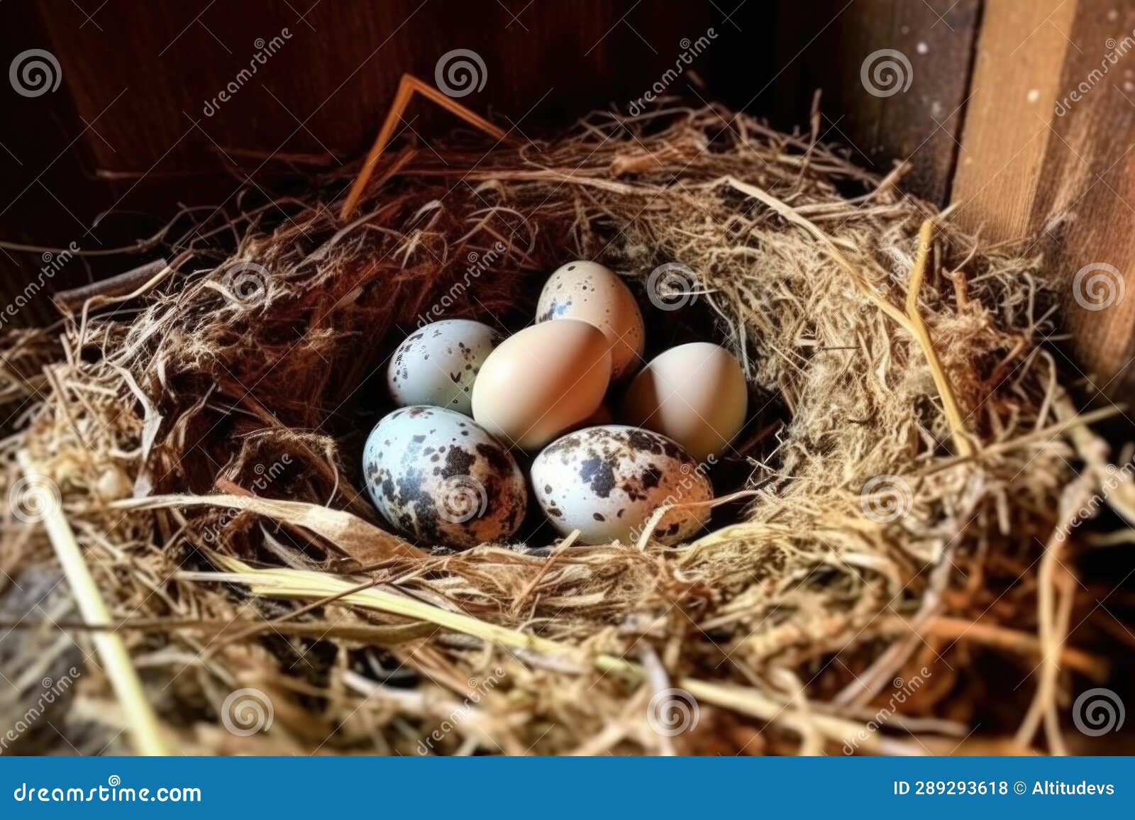 Pigeon Eggs in a Nest Inside the Coop Stock Photo - Image of bird ...