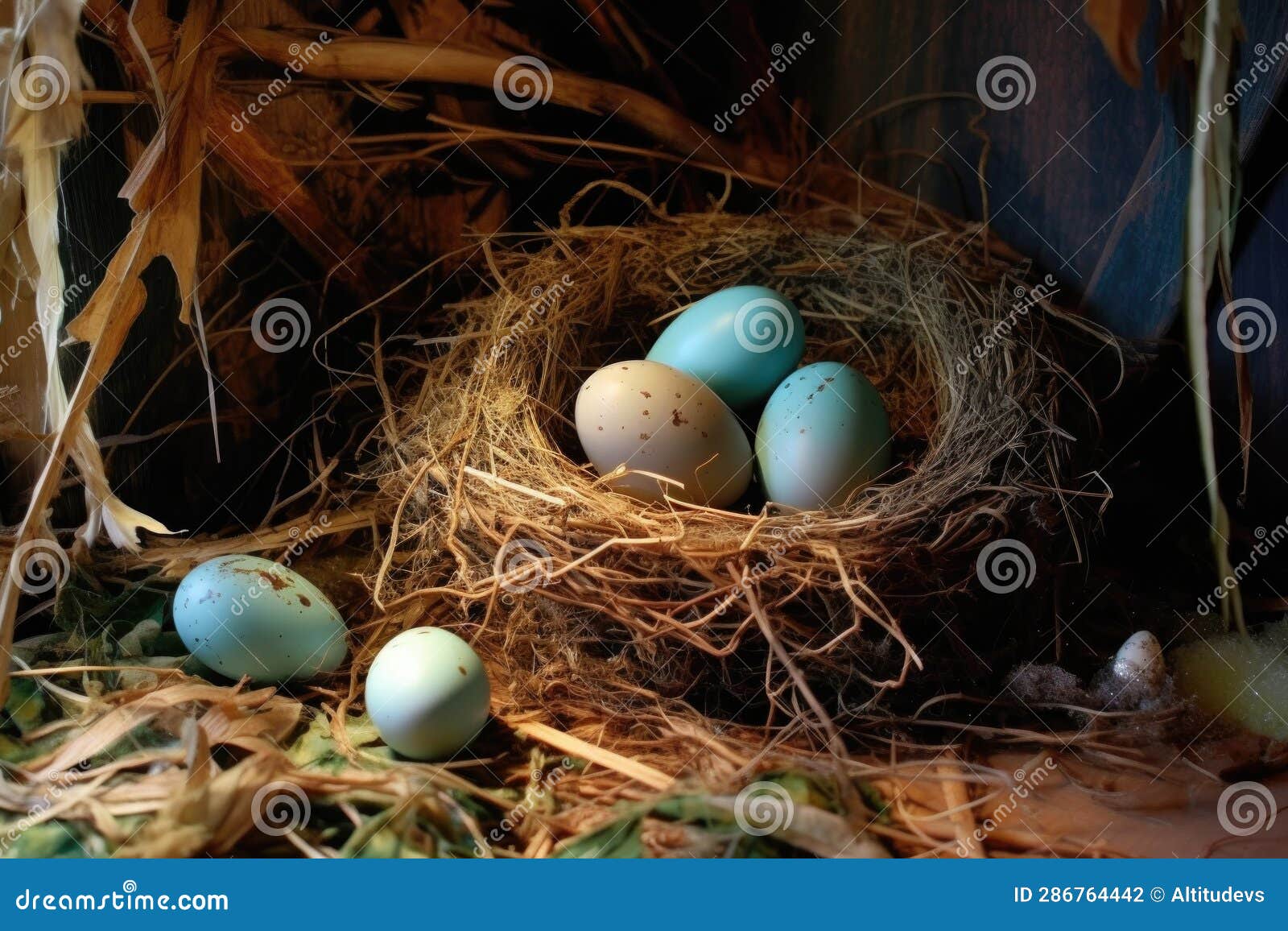 Pigeon Eggs Resting in a Nest within the Coop Stock Photo - Image of ...