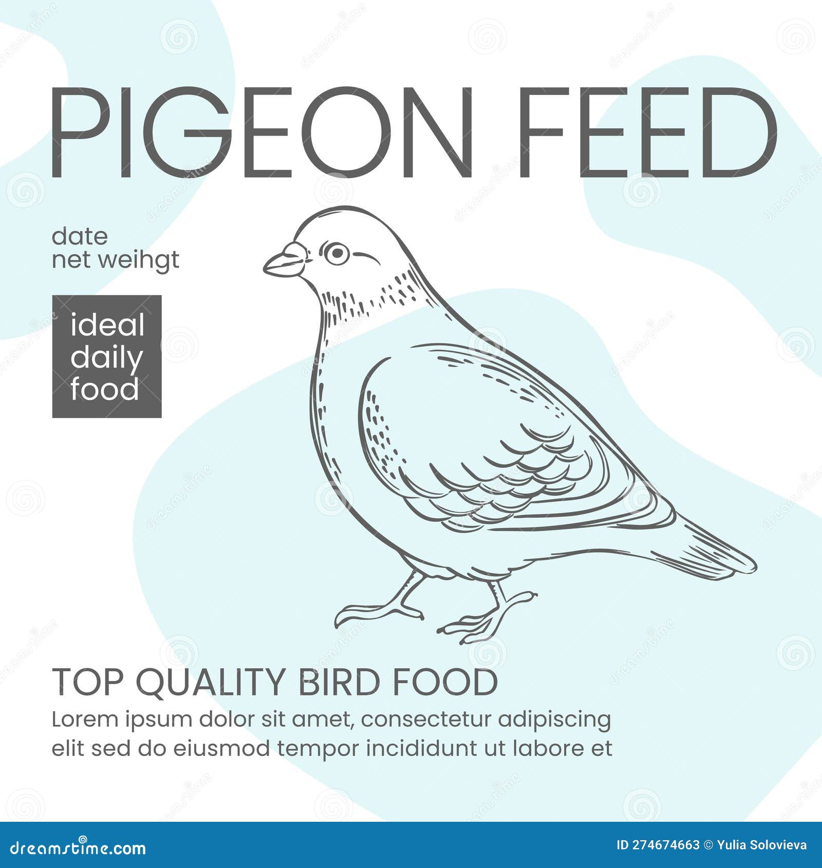 PIGEON FOOD Collage Sketched Bird Feed Packaging Vector Stock Vector ...