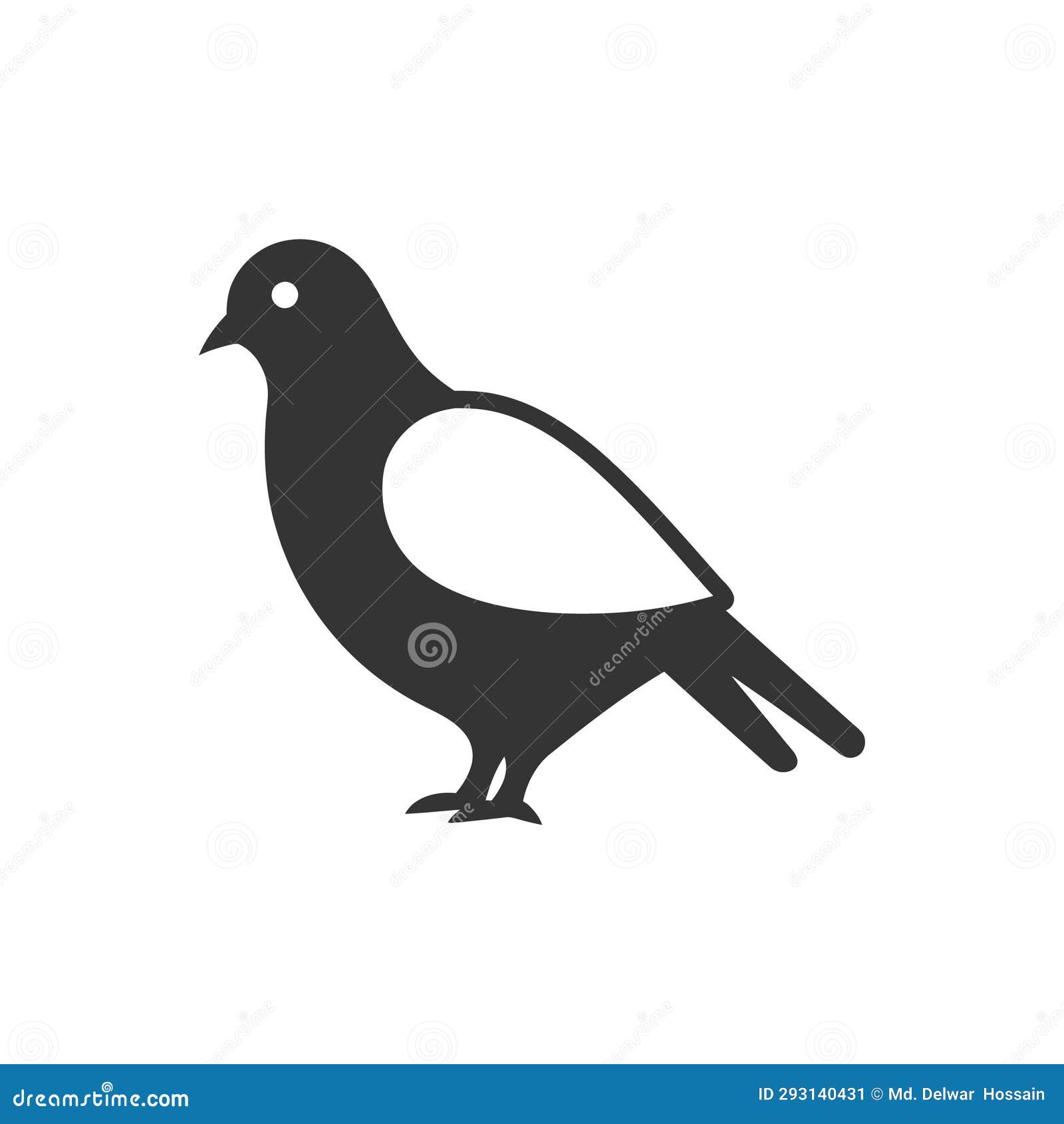 Pigeon icon stock vector. Illustration of font, coos - 293140431