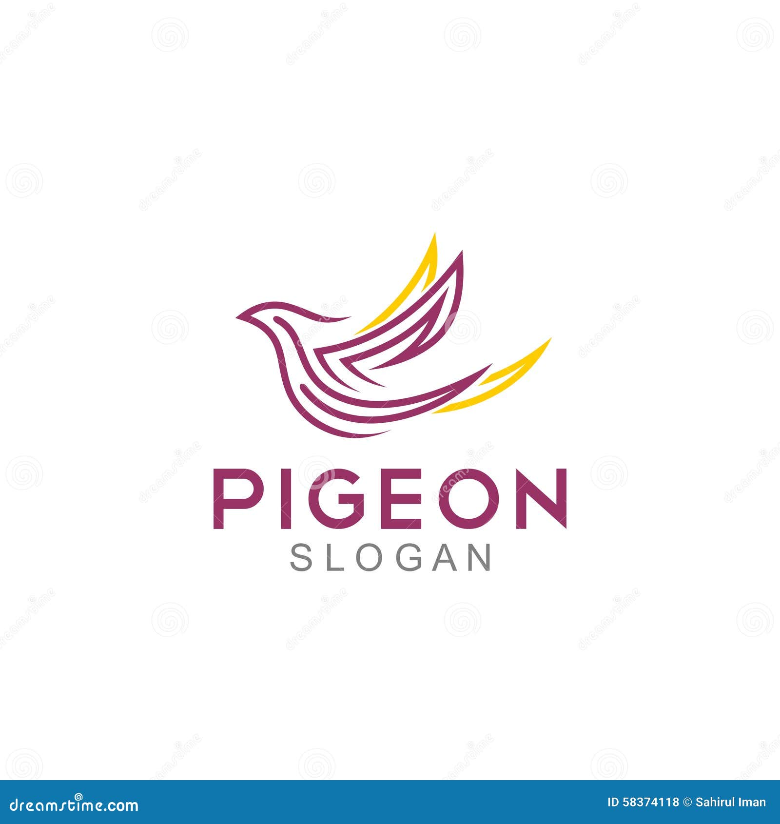 Pigeon Logo Template stock vector. Illustration of symbols - 58374118