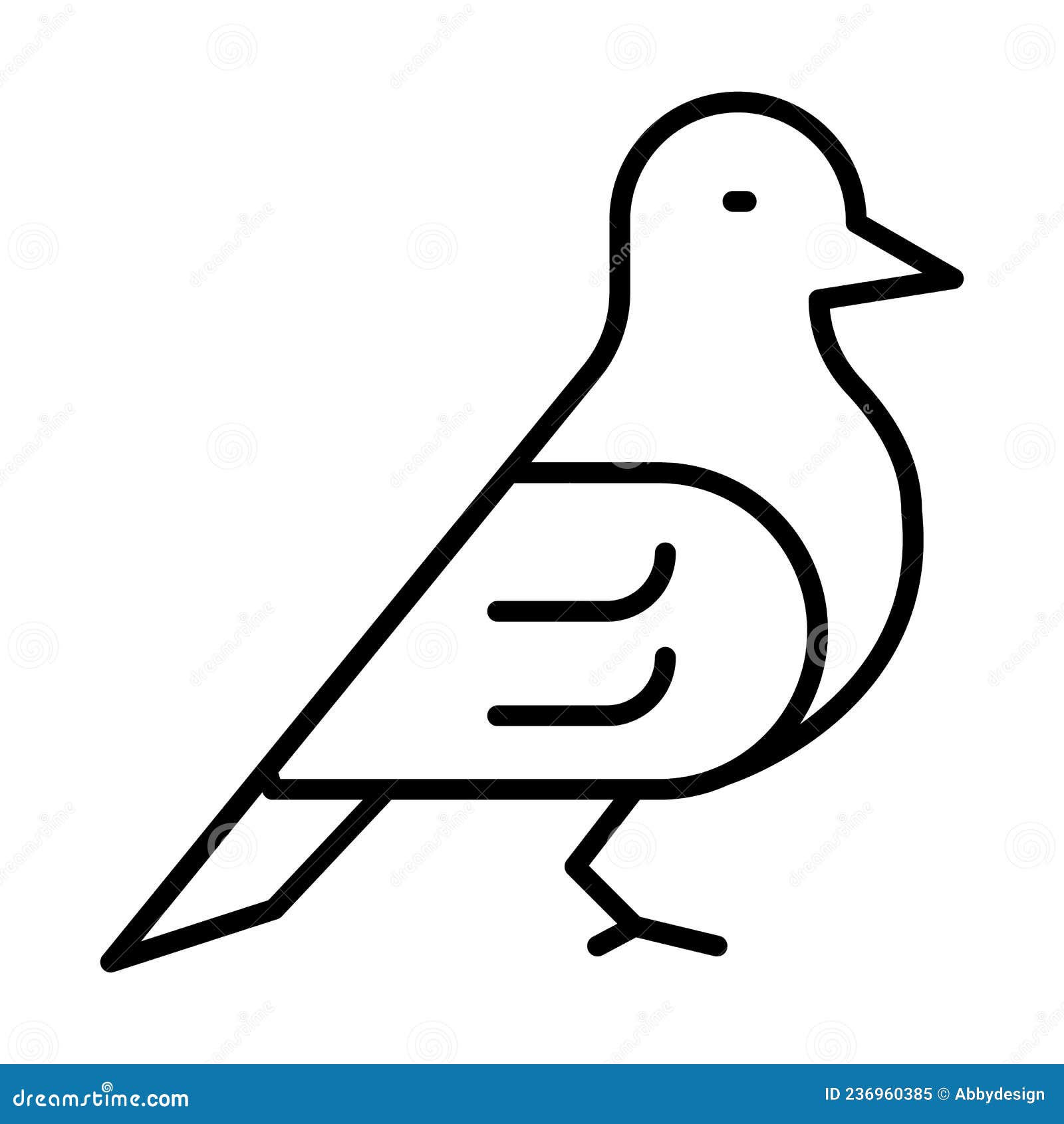 Pigeon Outline Icon Animal Vector Stock Vector - Illustration of ...