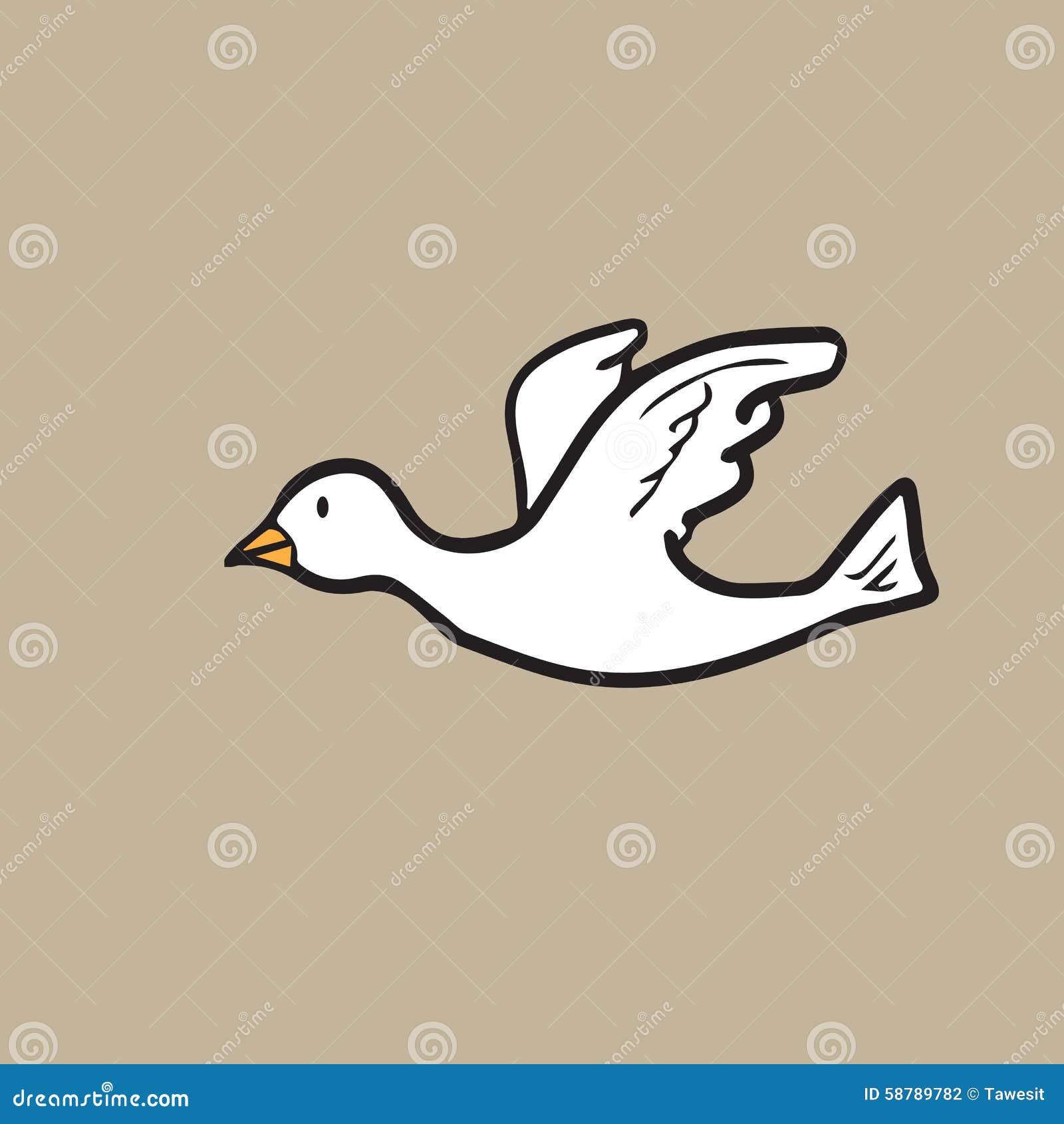 Pigeon Of Peace Outline Vector Illustration On White Background.Vector ...
