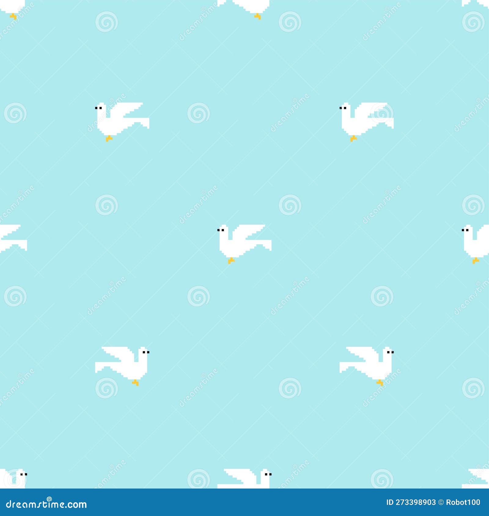Pigeon Pixel Art Pattern Seamless. Pixelated Dove 8 Bit Background ...