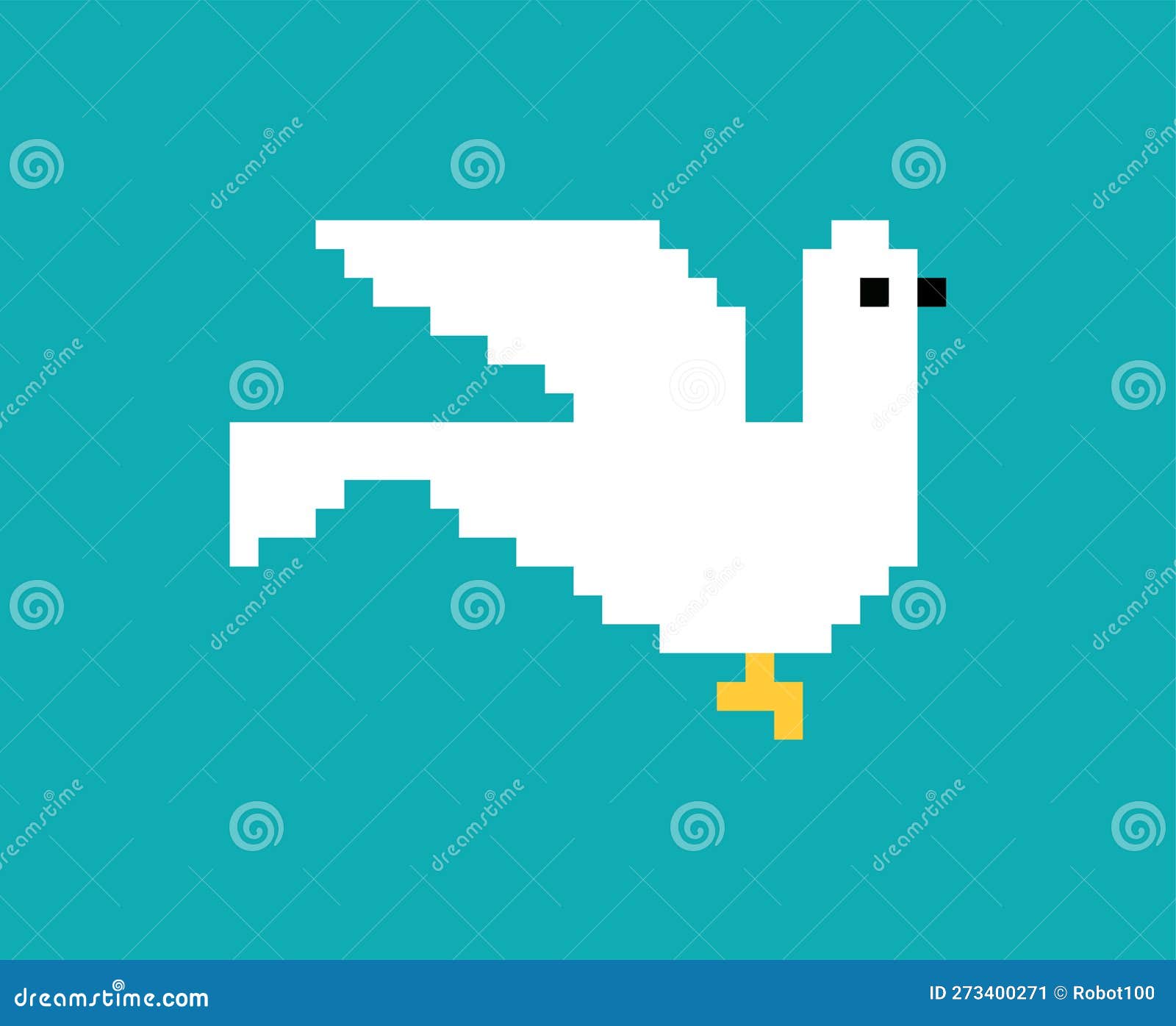 Pigeon Pixel Art Pattern Seamless. Pixelated Dove 8 Bit Background ...