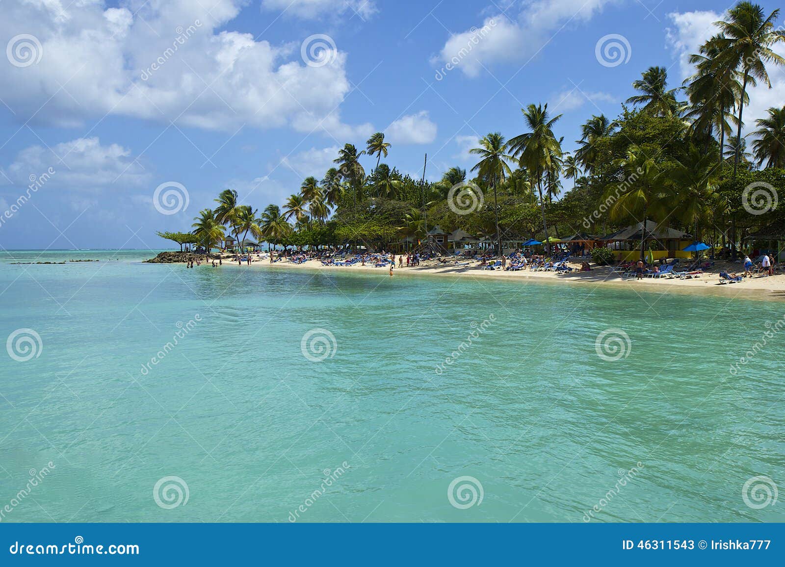 Pigeon Point Beach in Tobago, Caribbean Stock Image - Image of trees ...
