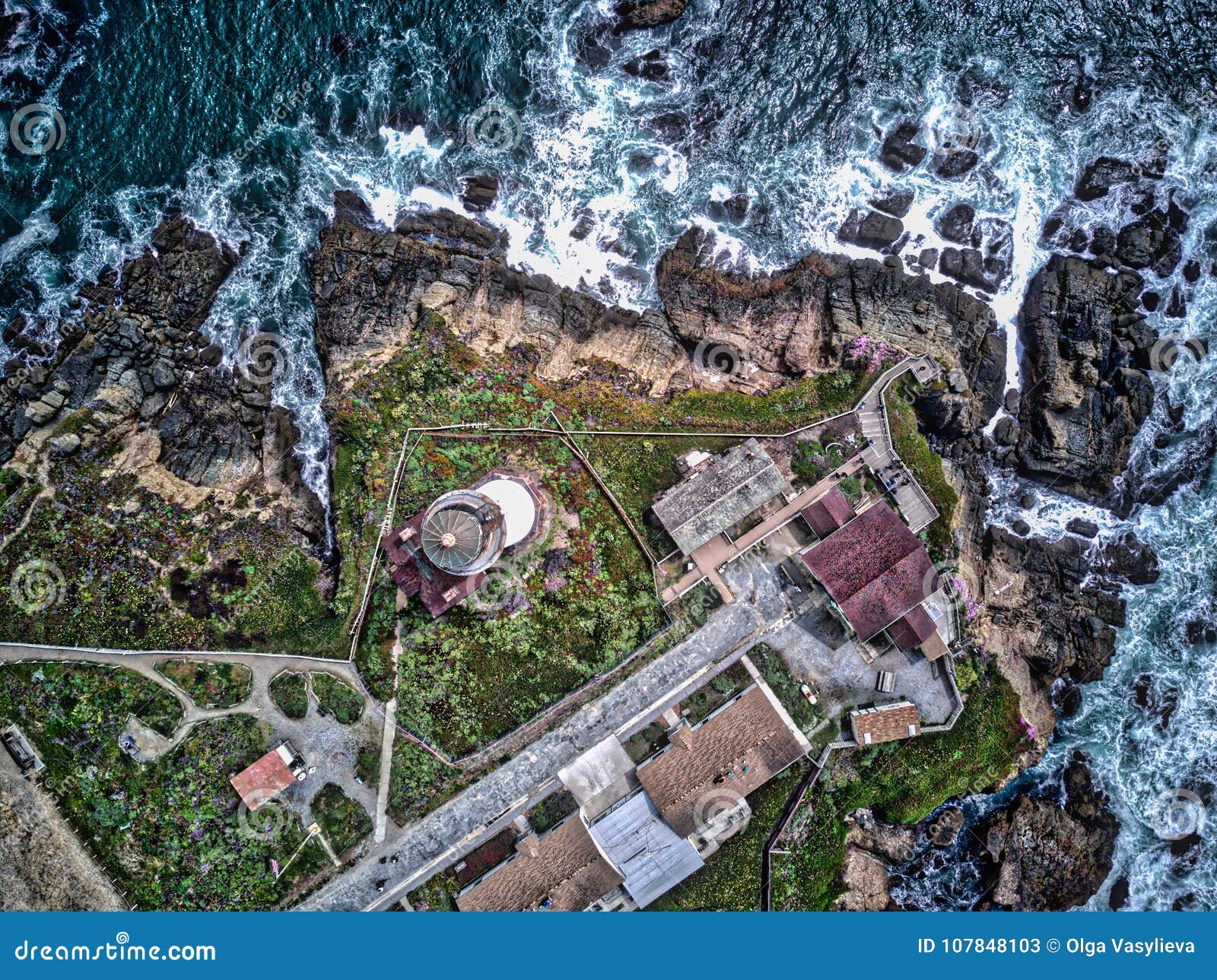Pigeon Point Lighthouse. Top View Stock Image - Image of lighthouse ...